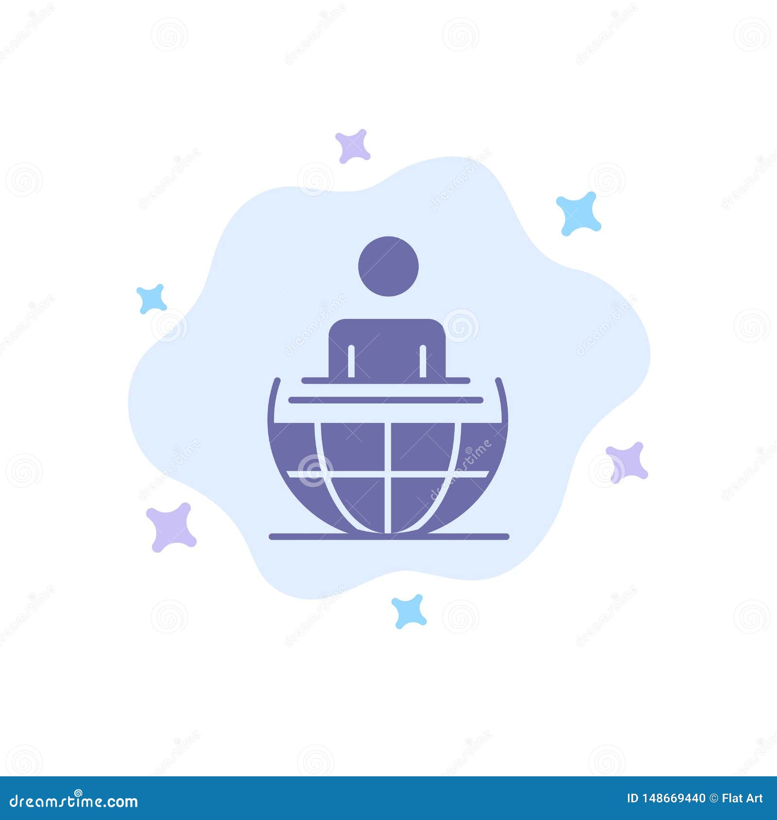 Global Process, Business, International, Modern Blue Icon on Abstract ...