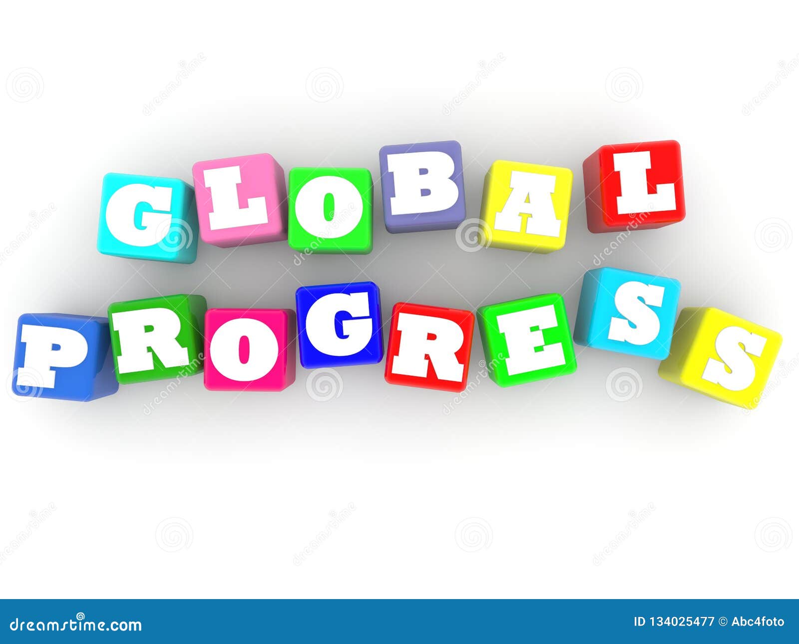 Global Progress Concept on Colorful Cubes Stock Illustration ...