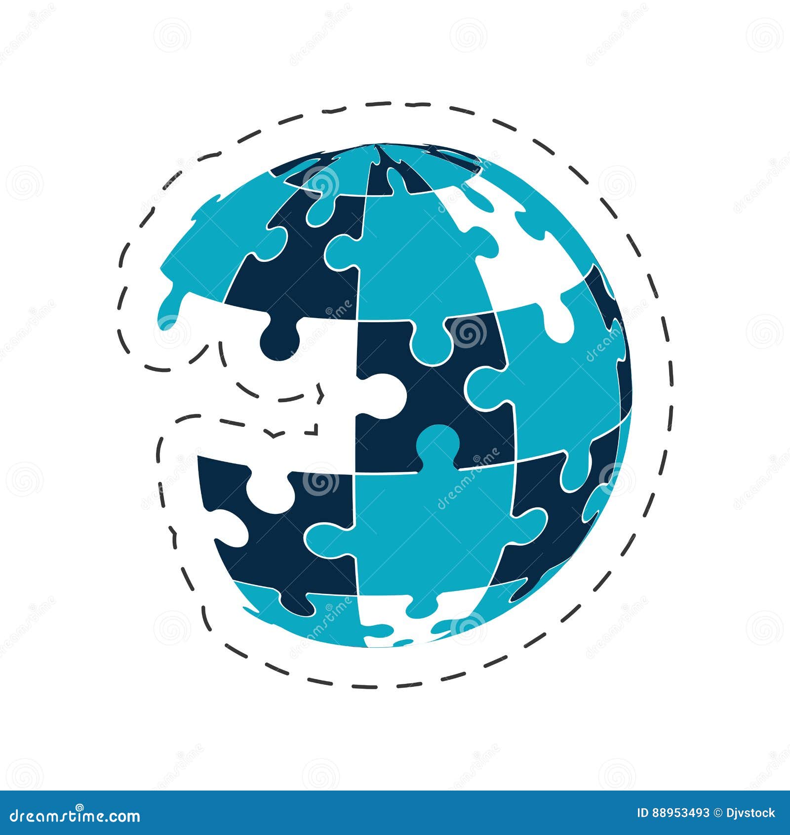 Global Puzzle Pieces And World Transformation. Representation Of The ...