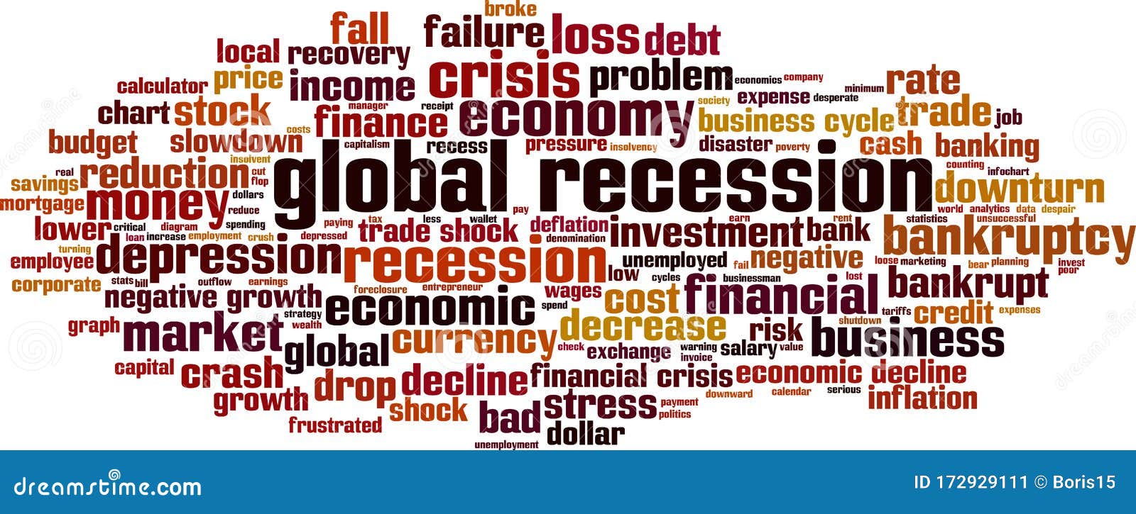 Global Recession Word Cloud Stock Vector - Illustration of debt, crash ...
