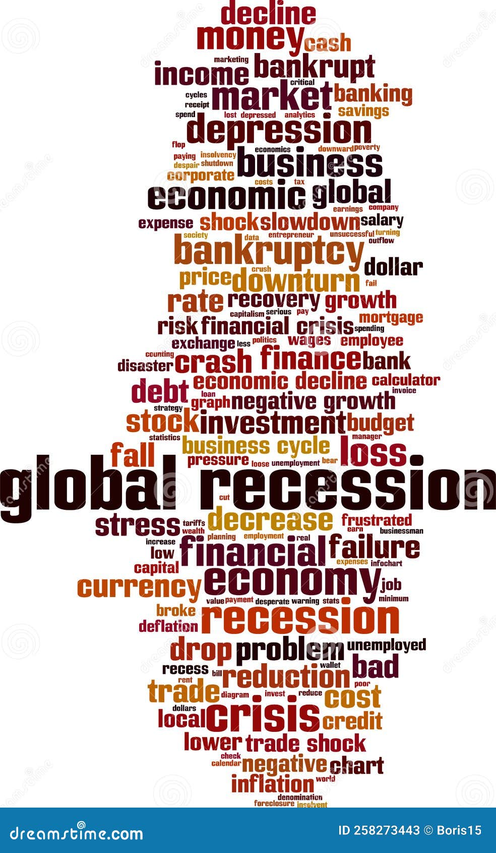 Global Recession Word Cloud Stock Illustration - Illustration of ...