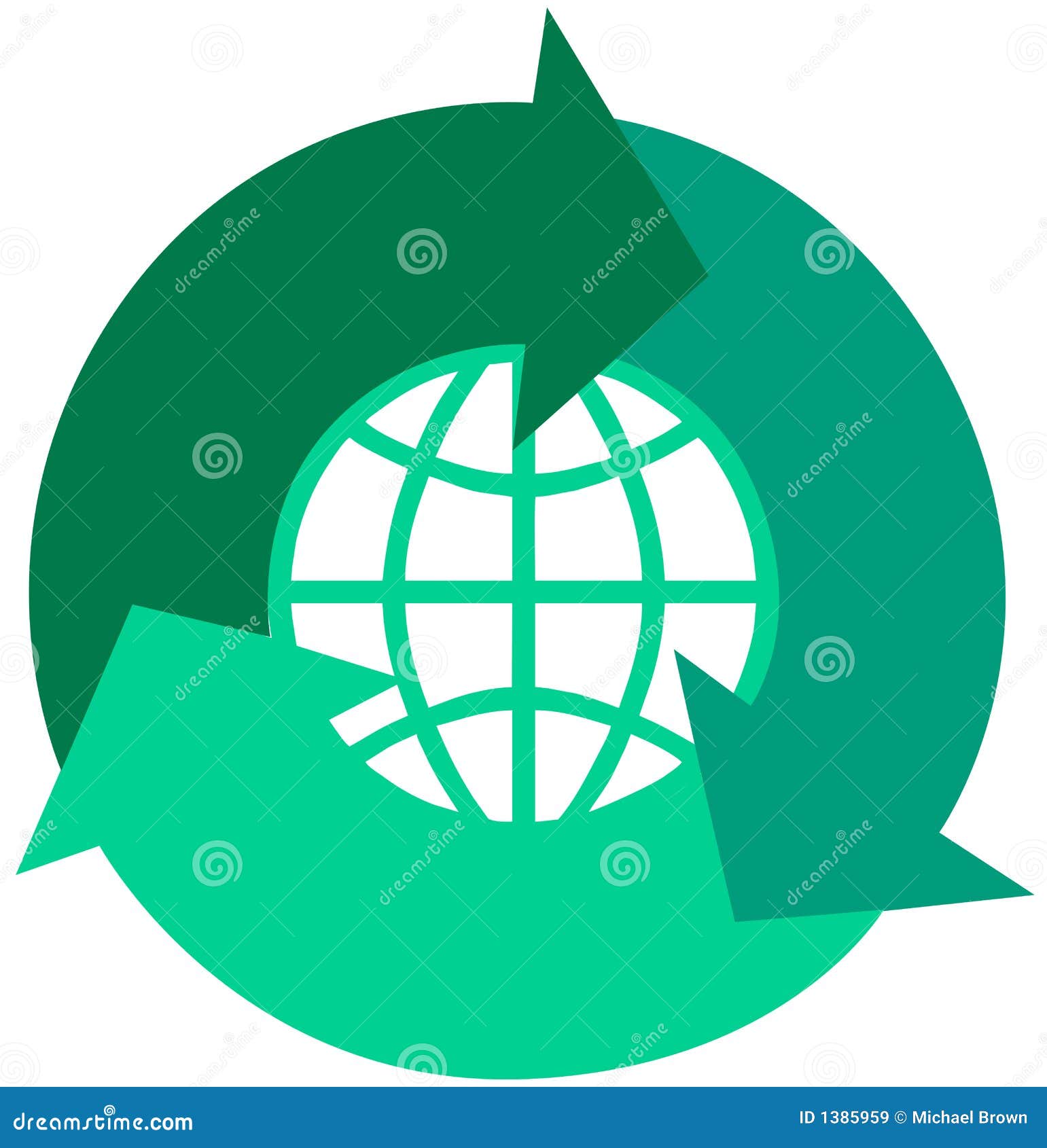 Global Recycle Arrows stock vector. Illustration of economy - 1385959
