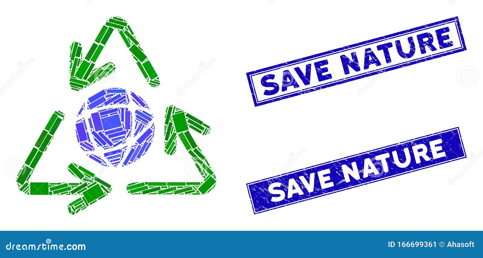 Global Recycling Mosaic and Grunge Rectangle Watermarks Stock Vector ...