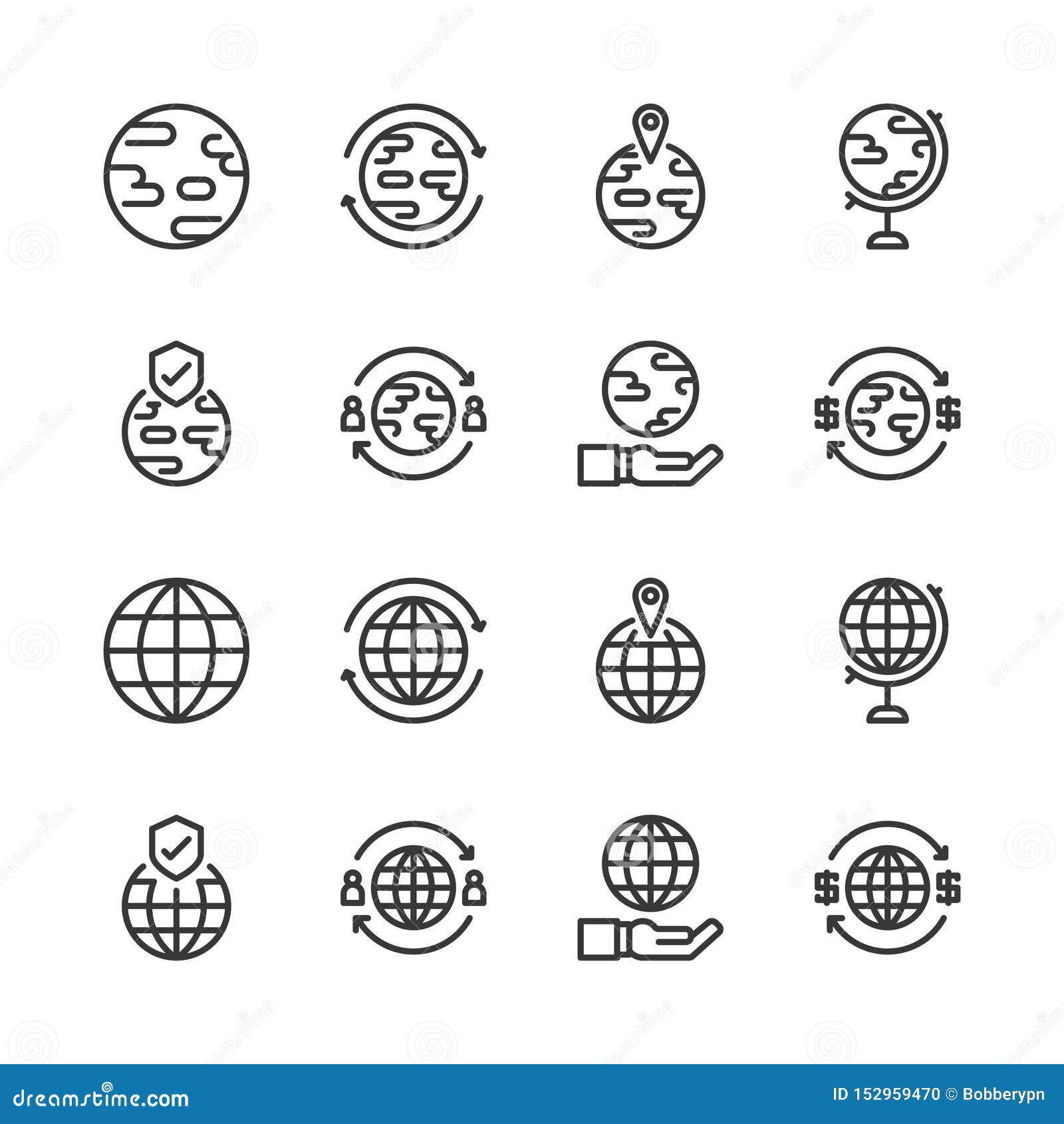 Global Related Icon Set.Vector Illustration Stock Vector - Illustration ...