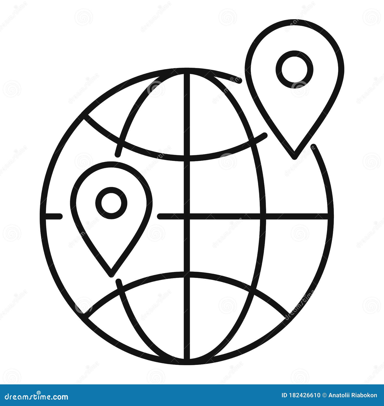 Global Relocation Icon, Outline Style Stock Vector - Illustration of ...