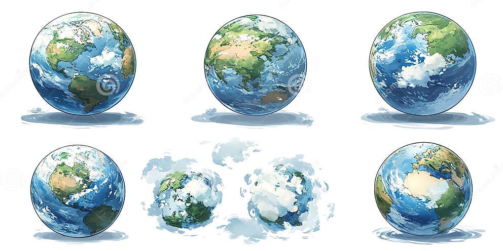 Global Representations Showing Earth S Surface Features, Cloud Patterns ...
