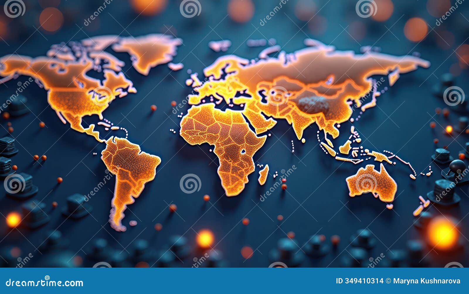 Global Resources Trade Using Futures Contracts. World Map Shows ...