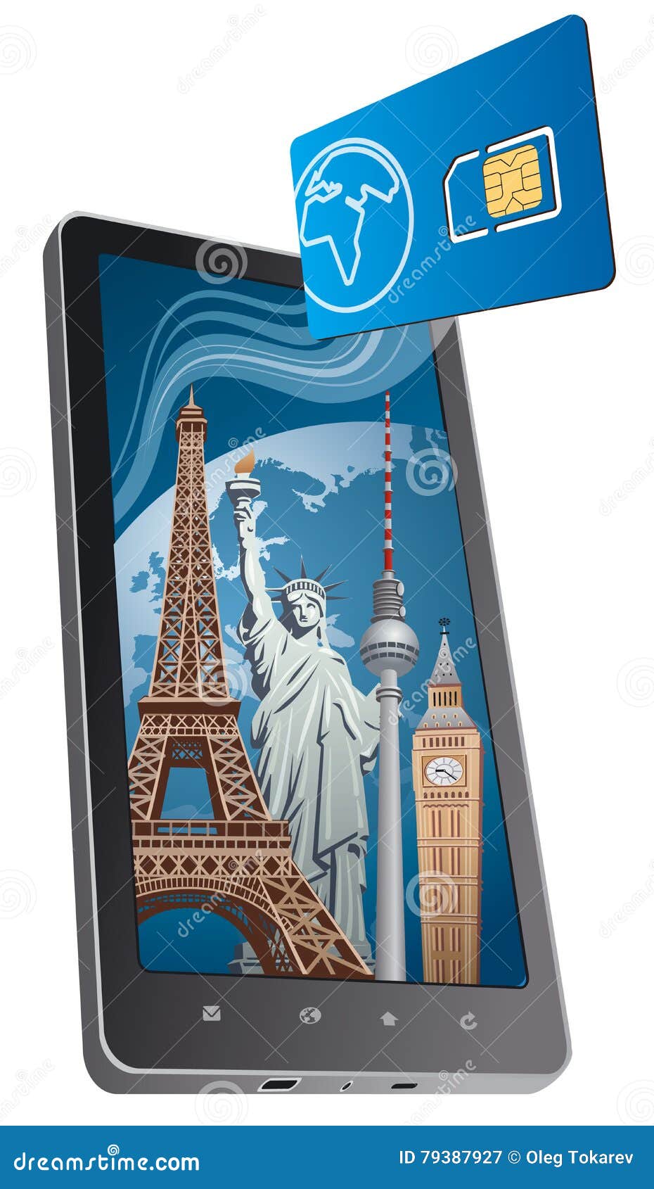 Global roaming phone calls stock illustration. Illustration of journey ...