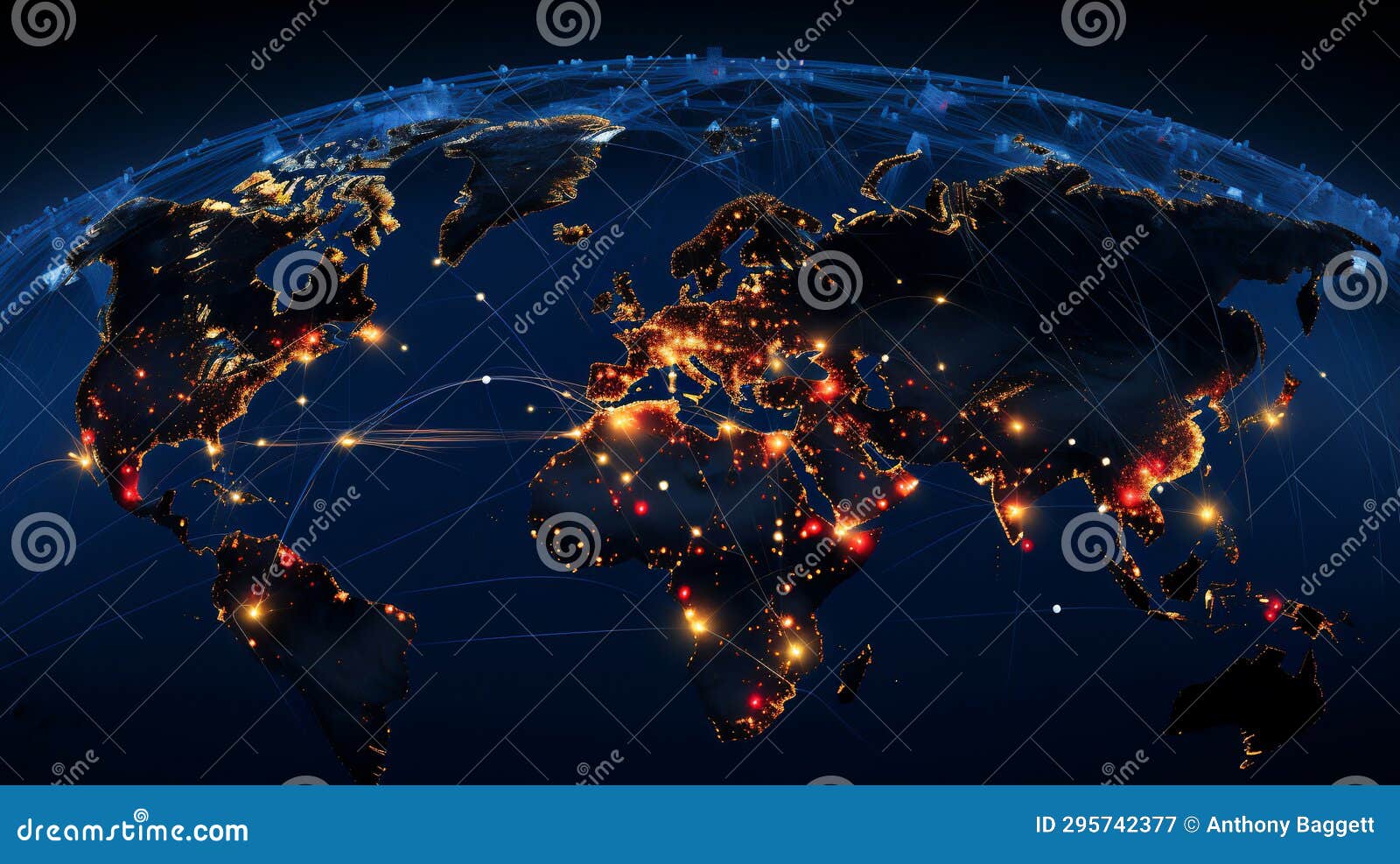 Global Satellite Communication Showing Big Data Being Transmitted ...