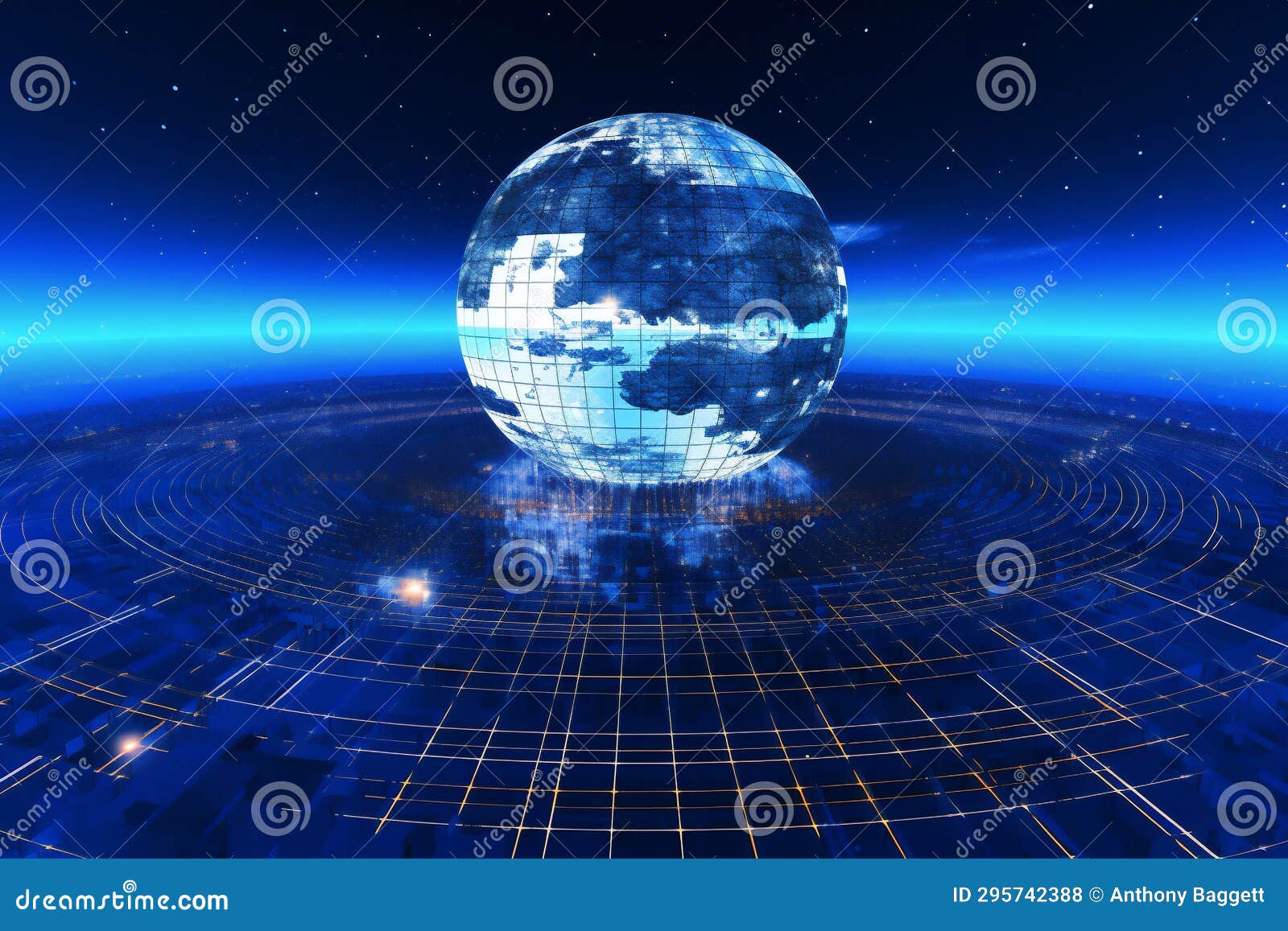 Global Satellite Communication Showing Big Data Being Transmitted ...