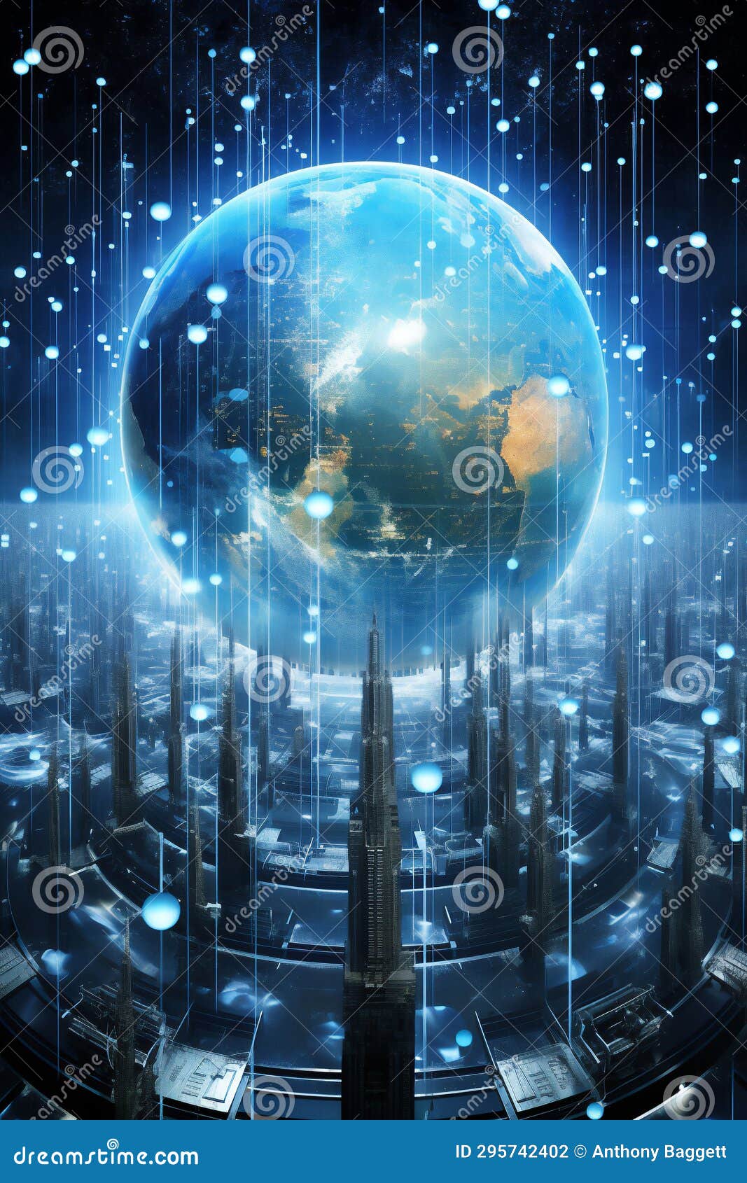 Global Satellite Communication Showing Big Data Being Transmitted ...