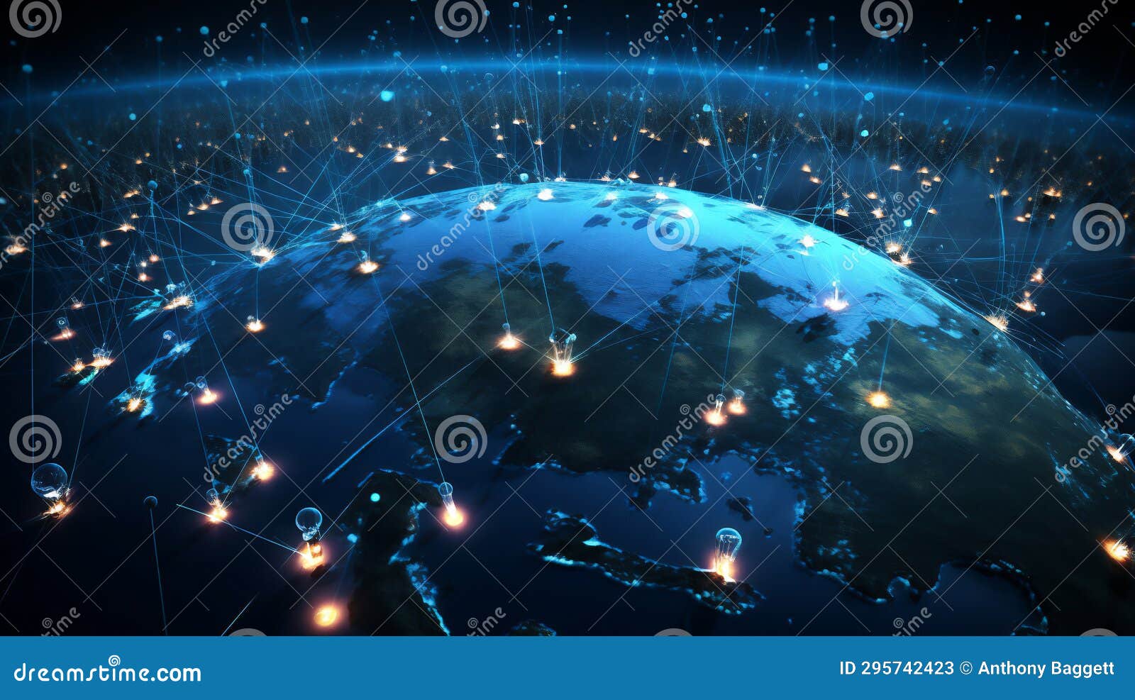 Global Satellite Communication Showing Big Data Being Transmitted ...