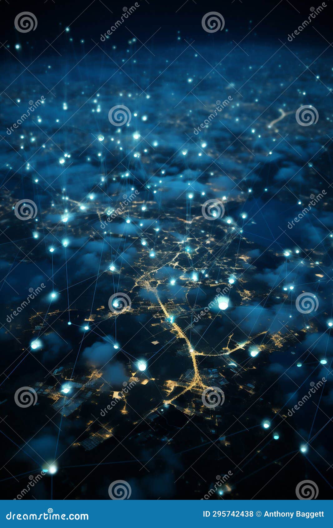 Global Satellite Communication Showing Big Data Being Transmitted ...