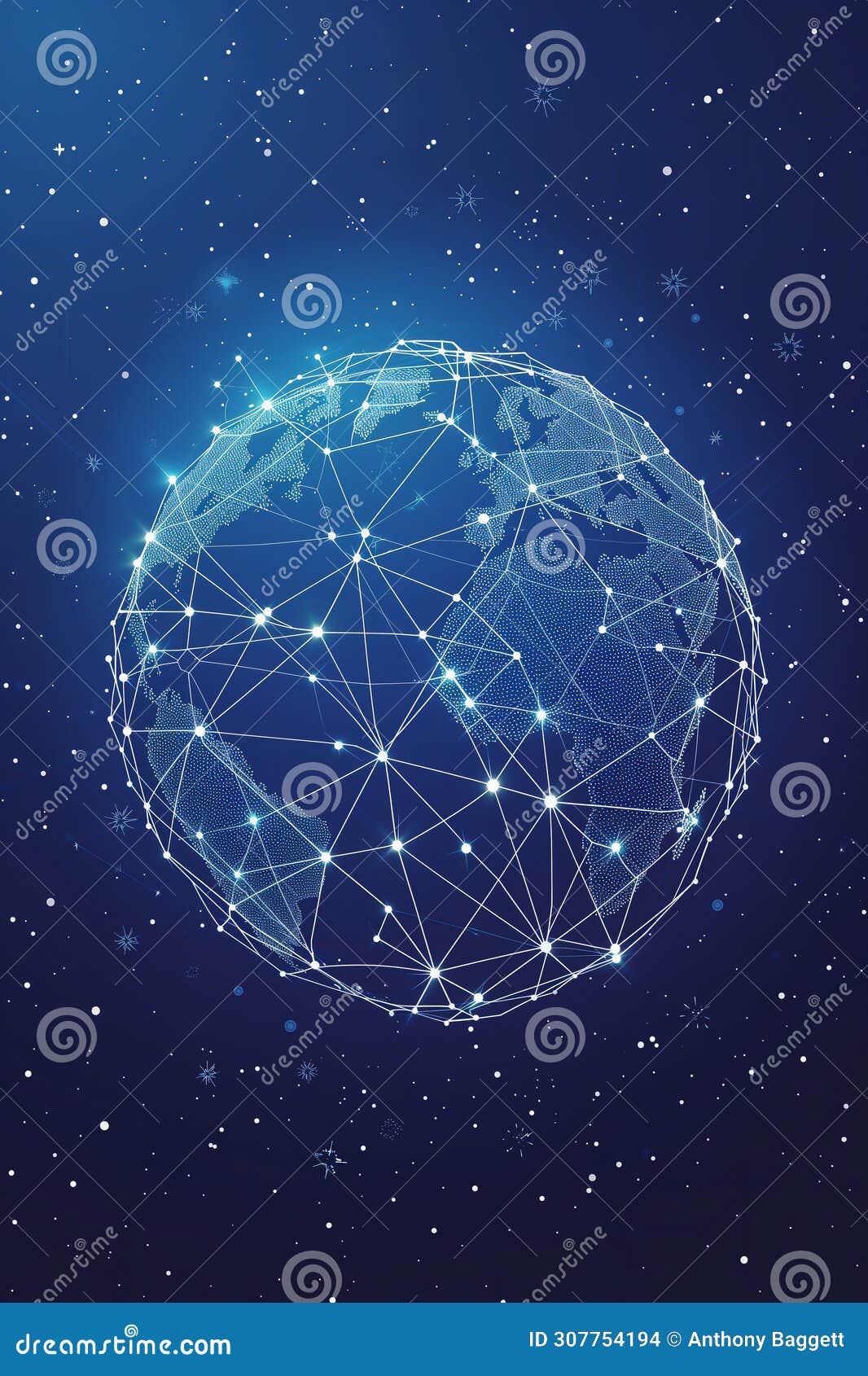 Global Satellite Communication Showing Big Data Being Transmitted ...