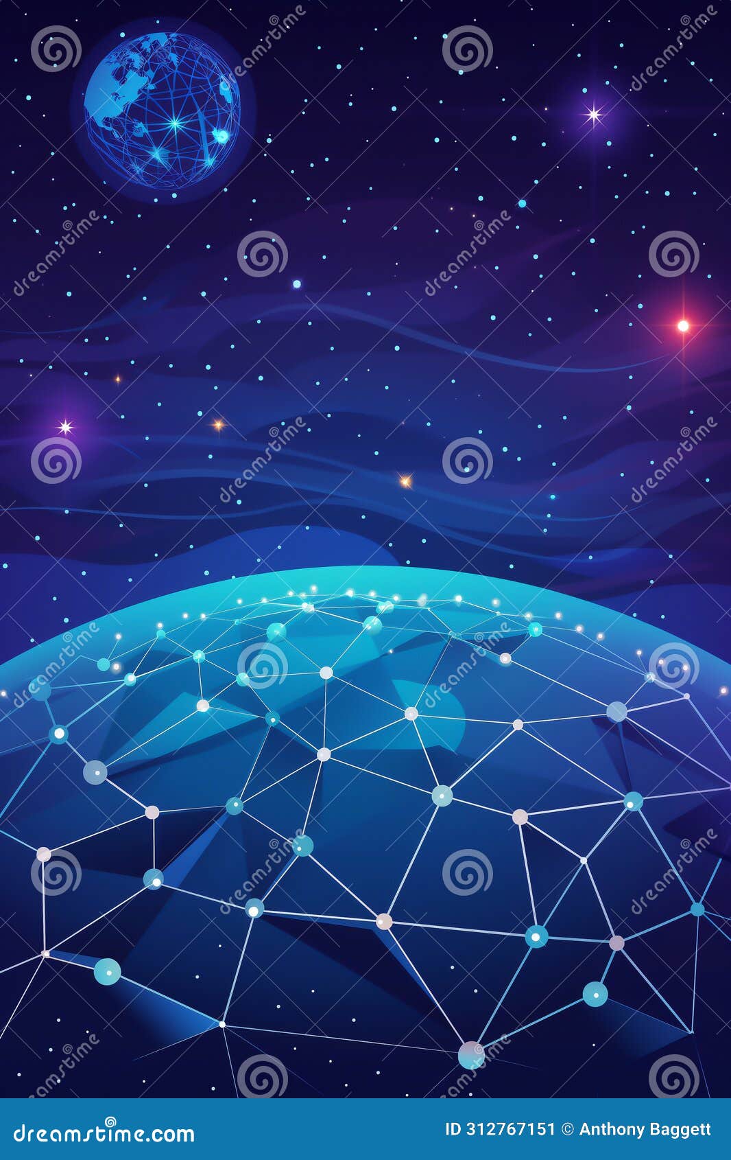 Global Satellite Communication Showing Big Data Being Transmitted ...