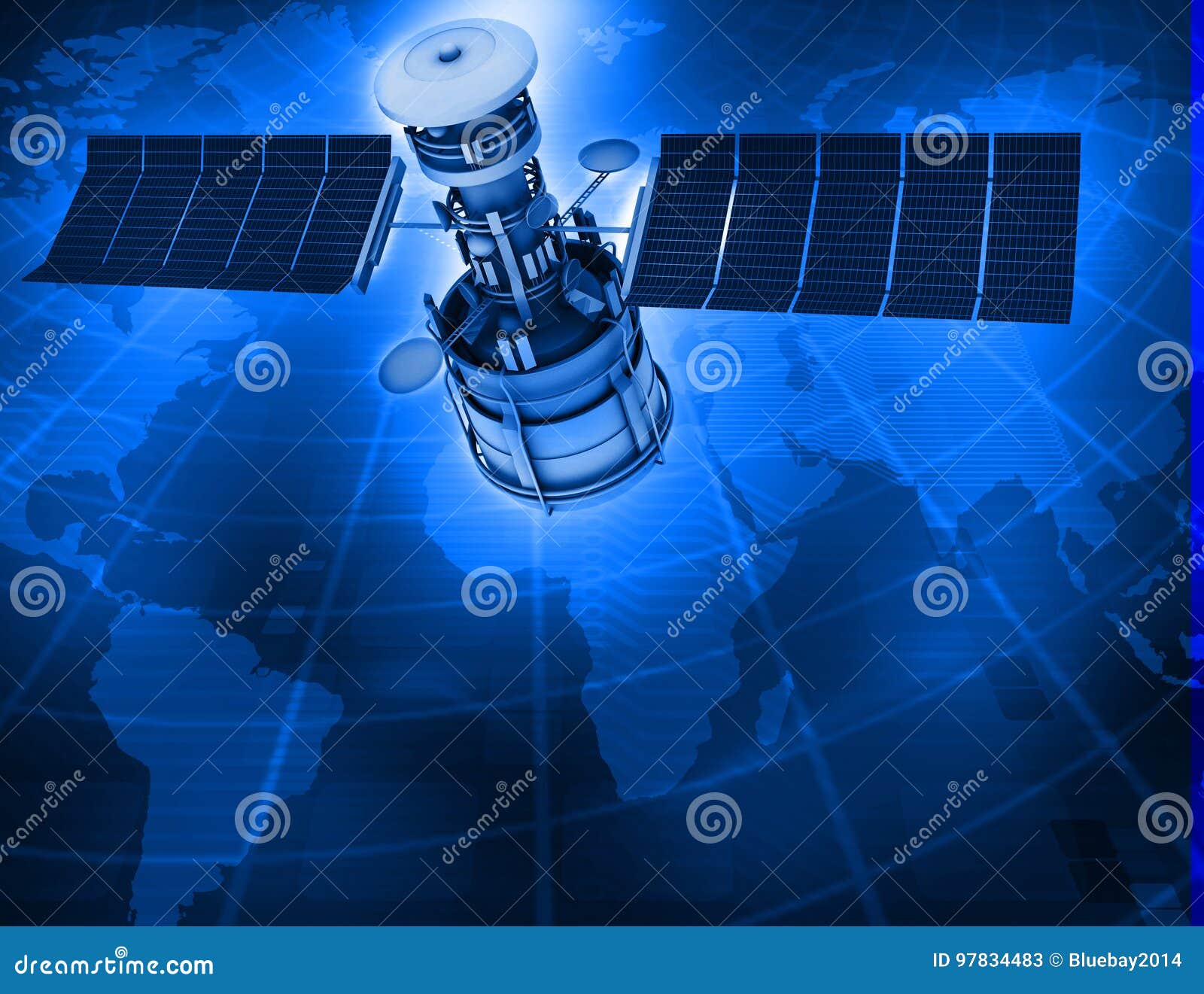 Global Satellite Communications Stock Illustrations – 7,454 Global ...