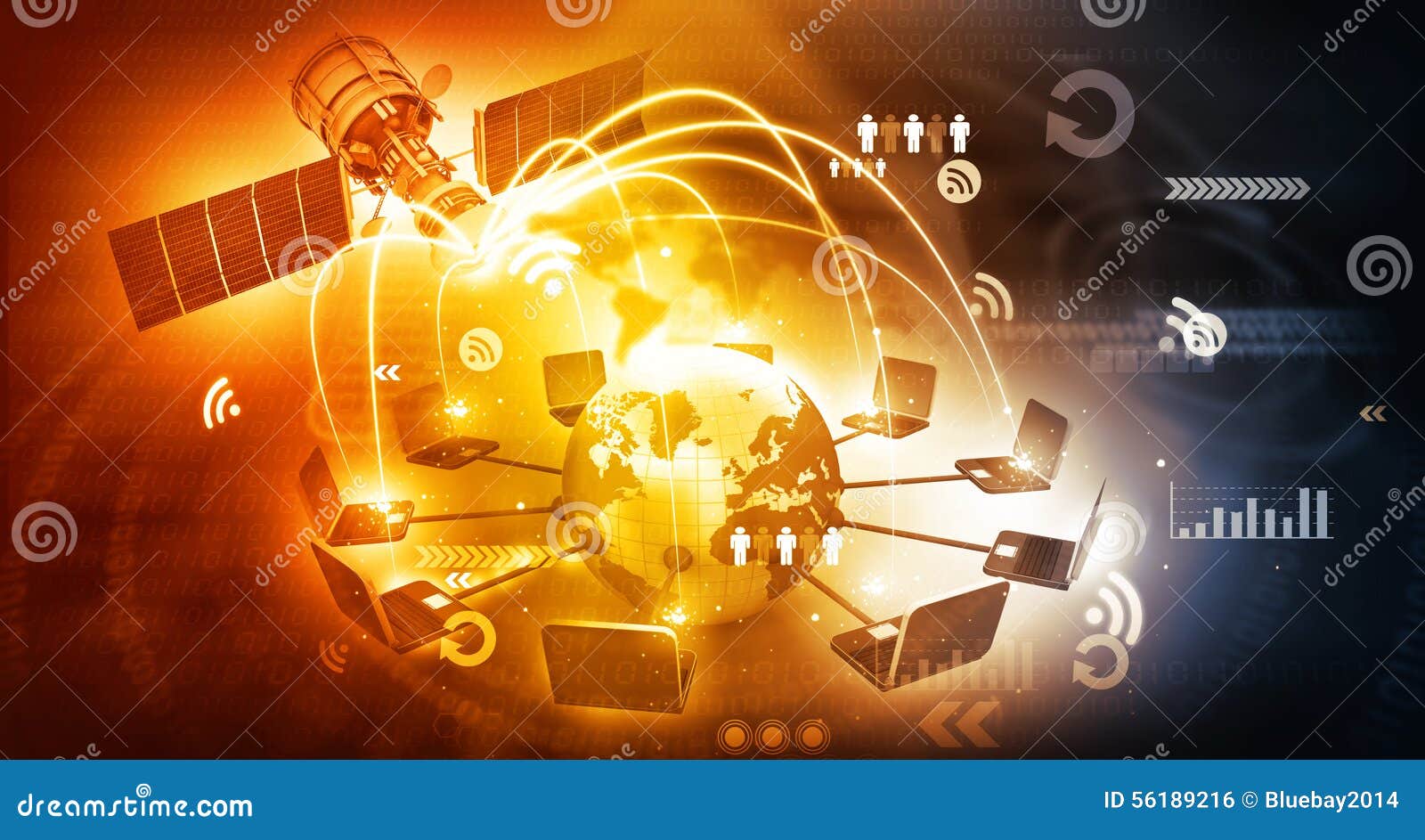 Global Satellite Telecommunication Stock Photo - Image of high, radar ...