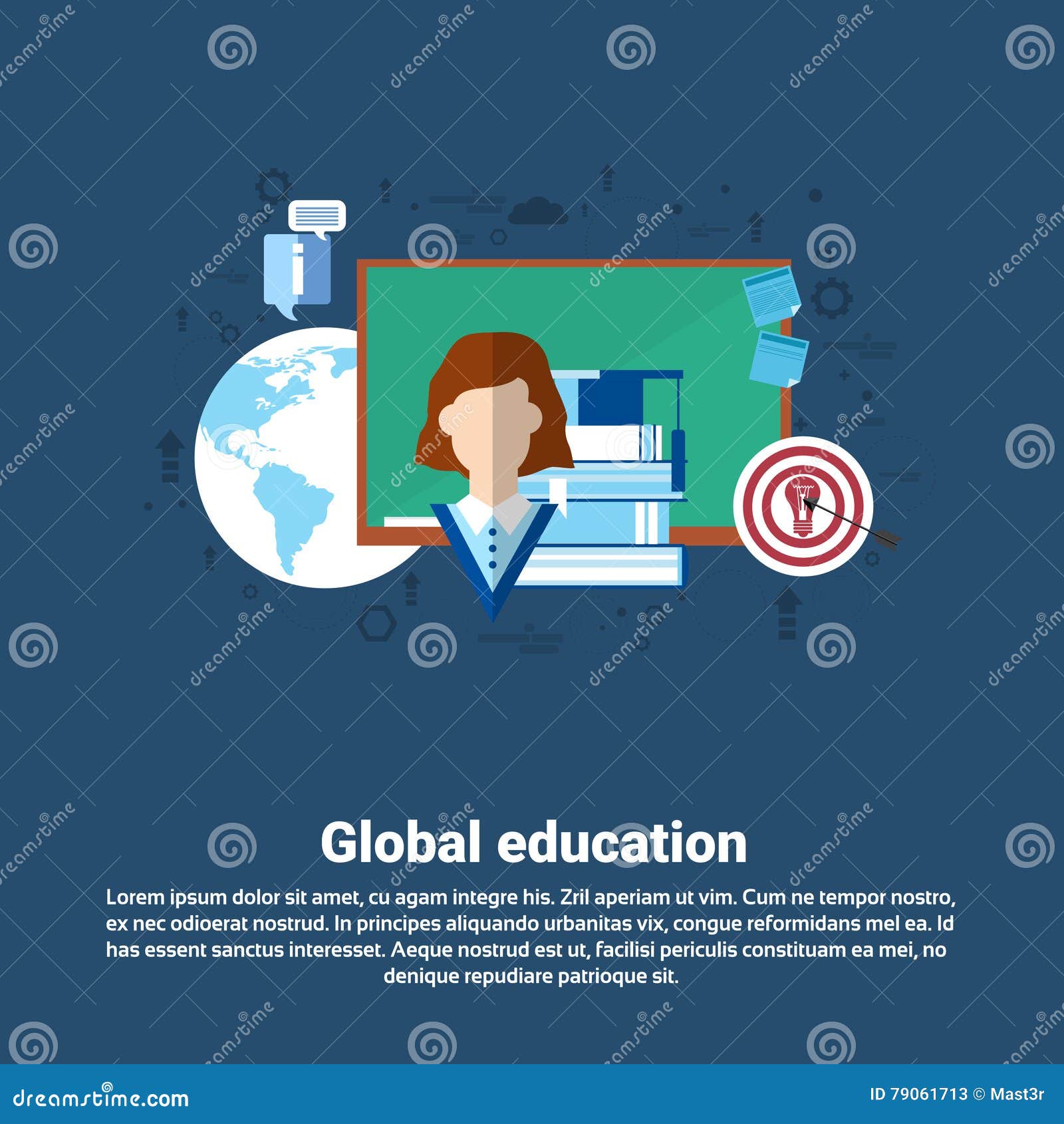 Global School Study Process University Education Web Banner Stock ...