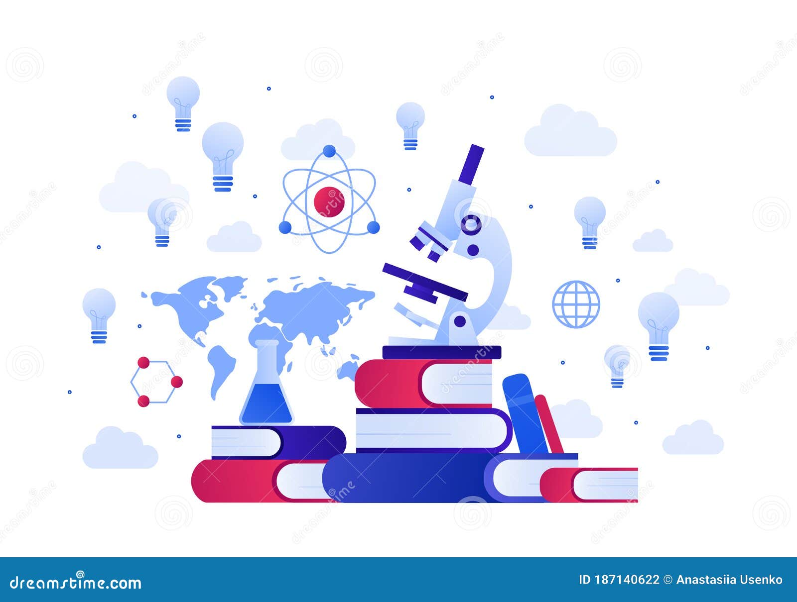 Global Science and Education Concept. Vector Modern Flat Illustration ...