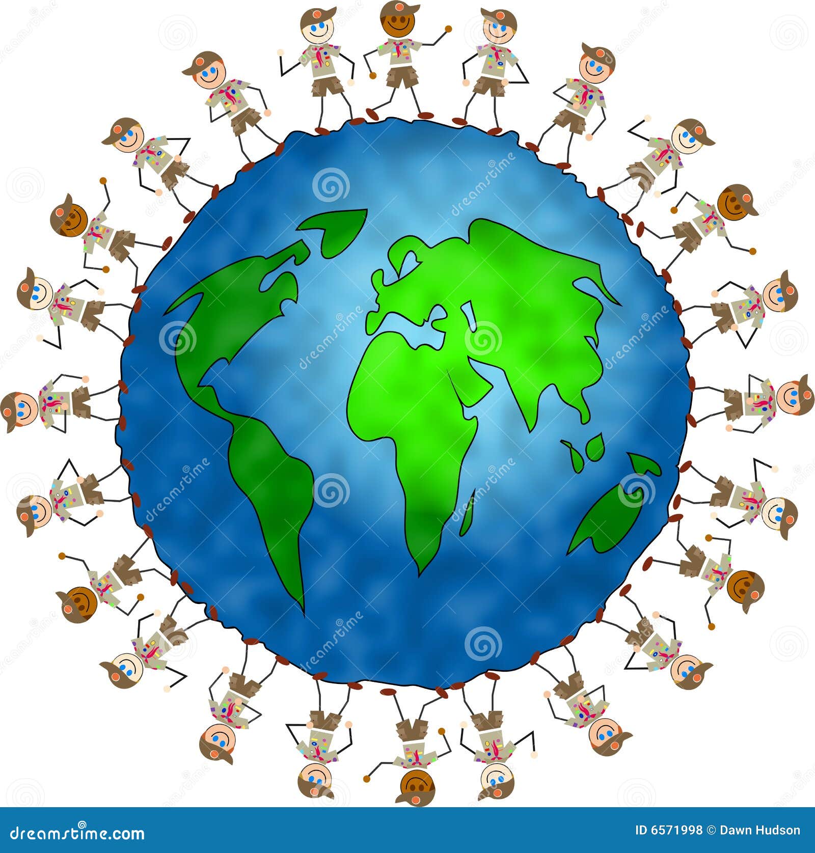 Global scout kids stock illustration. Illustration of crowd - 6571998