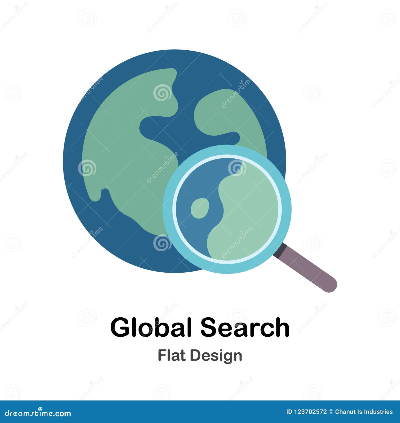 Global Search Flat Illustration Stock Vector - Illustration of ...