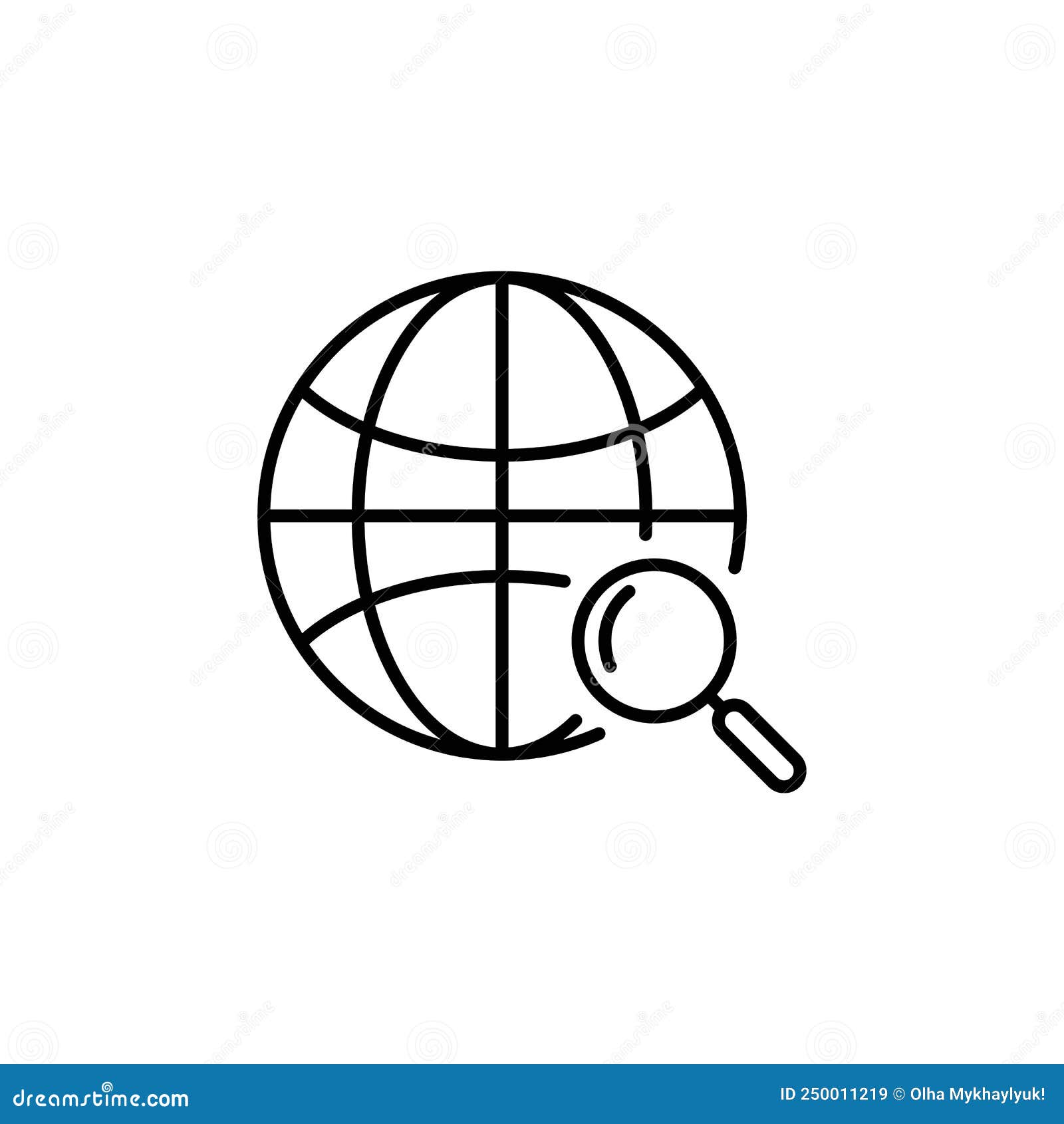 Global Search Icon Isolated on White Background Eps 10 Stock Vector ...