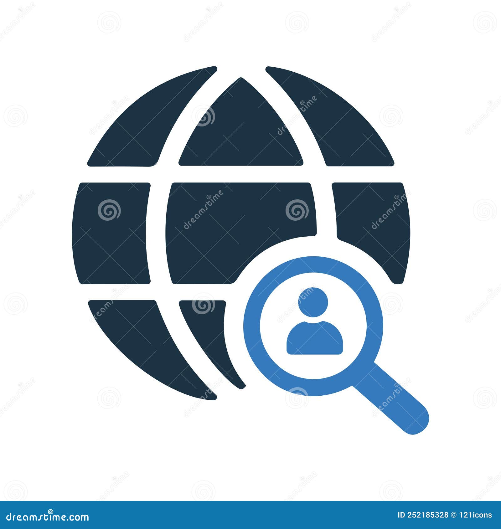Global Search Icon. Simple Editable Vector Graphics Stock Illustration ...