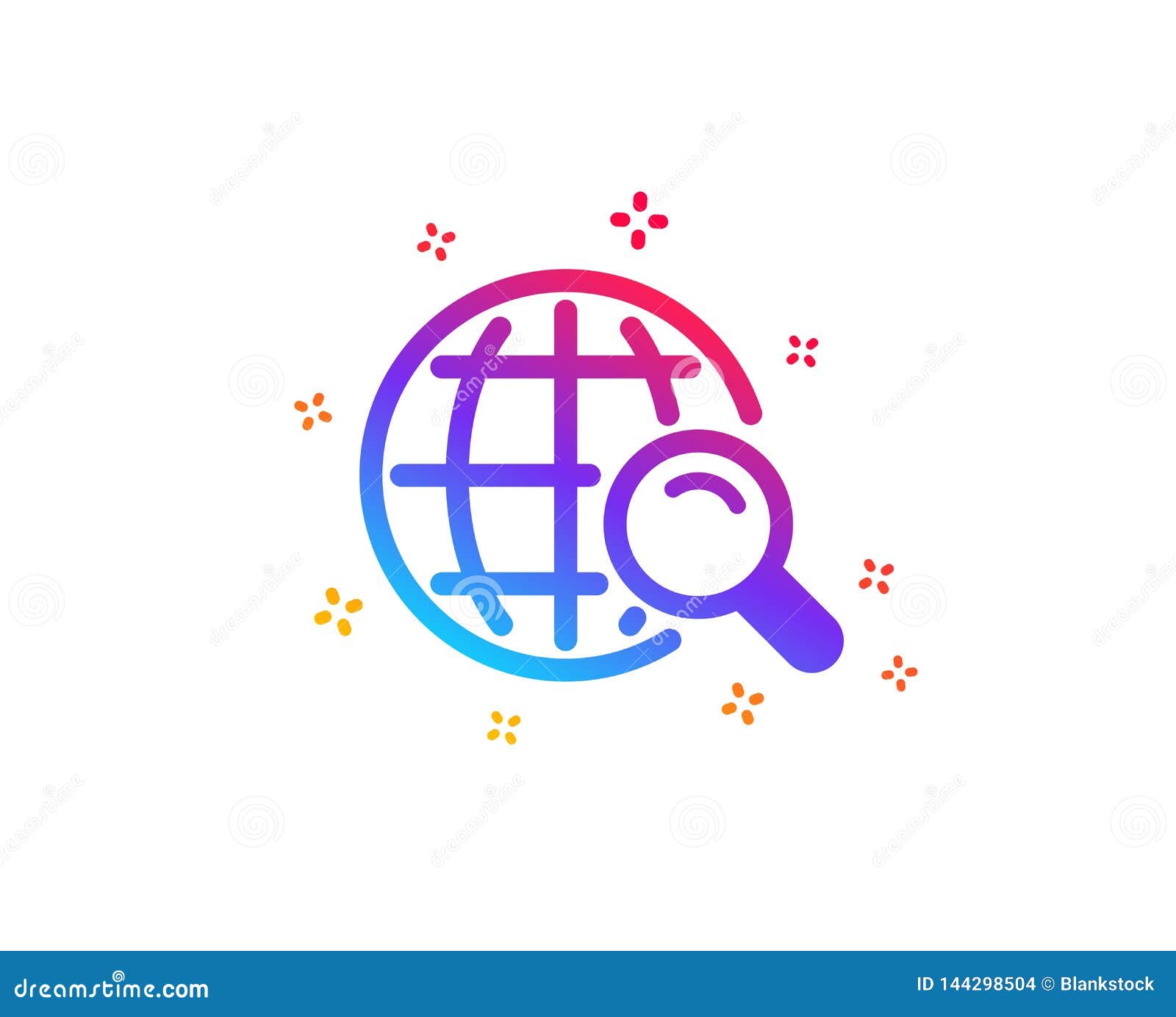 Global Search Icon. World Sign. Vector Stock Vector - Illustration of ...