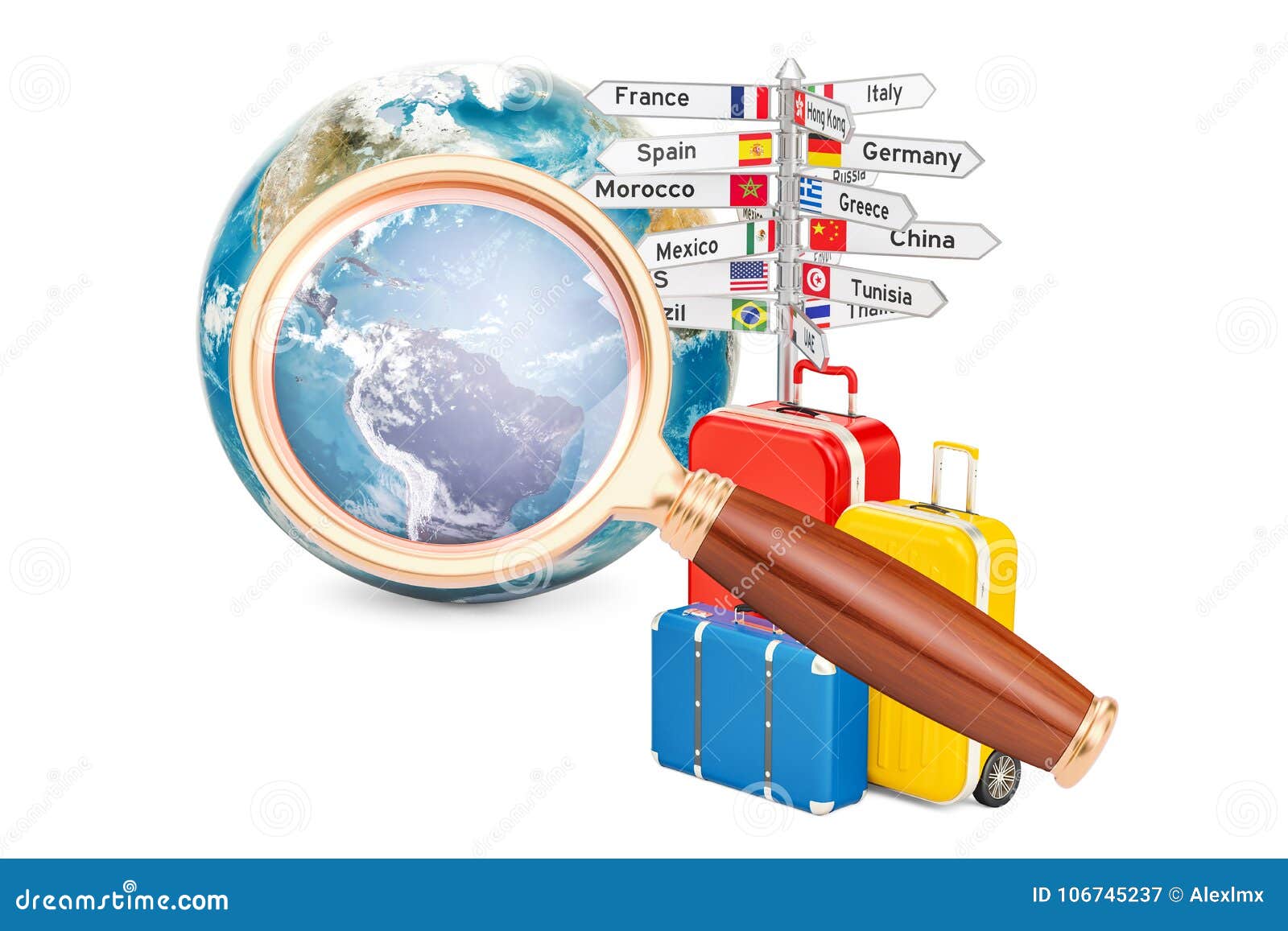Global Search Line And Glyph Icon. Magnifying Glass And Globe Vector ...