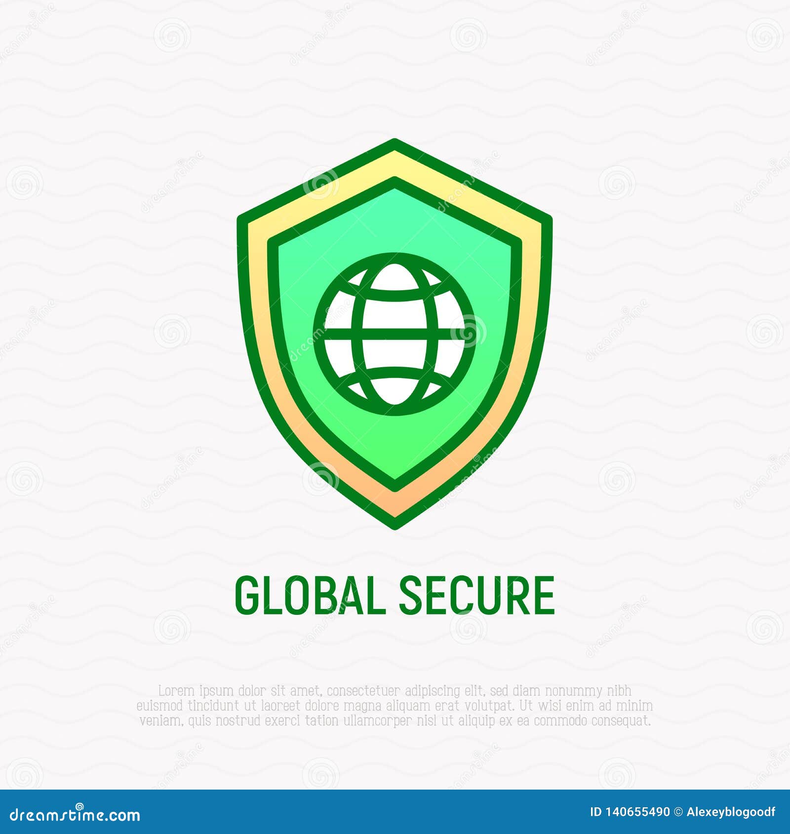 Global Secure Thin Line Icon, Shield with Globe Stock Vector ...