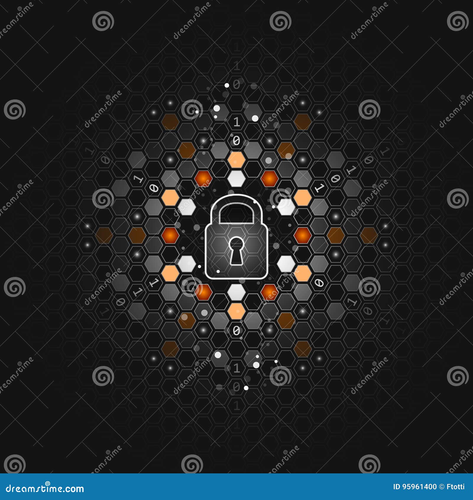 Global Security Concept. Abstract Dark Technological Background. Lock ...