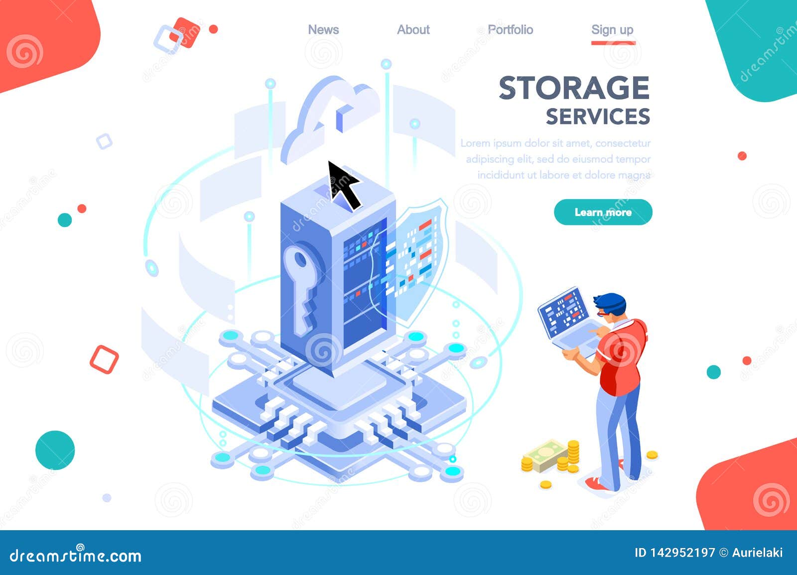 Global Security Safety Innovation Concept Isometric Stock Vector ...