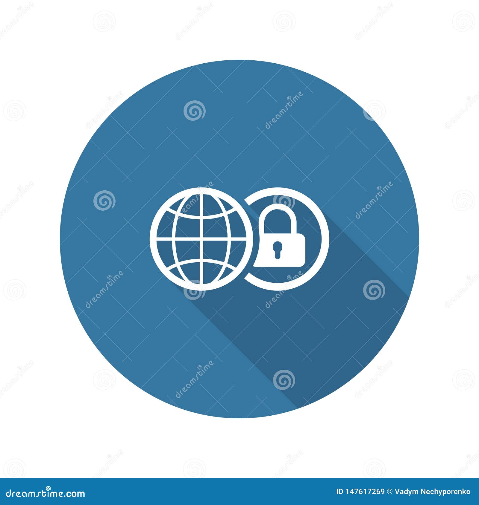 Global Security Icon. Flat Design Stock Illustration - Illustration of ...