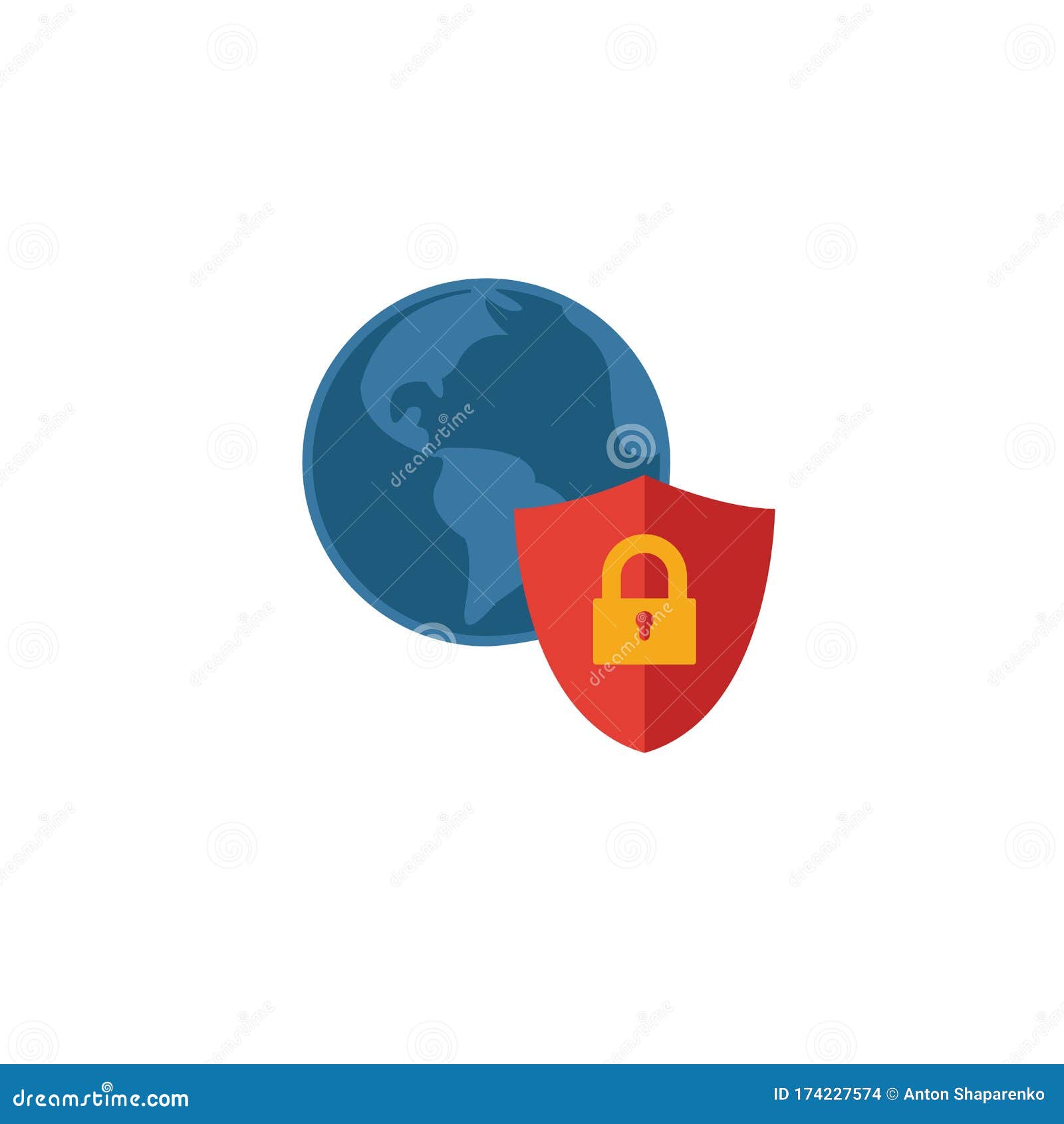 Global Security Icon. Simple Element from Icons Collection Stock ...