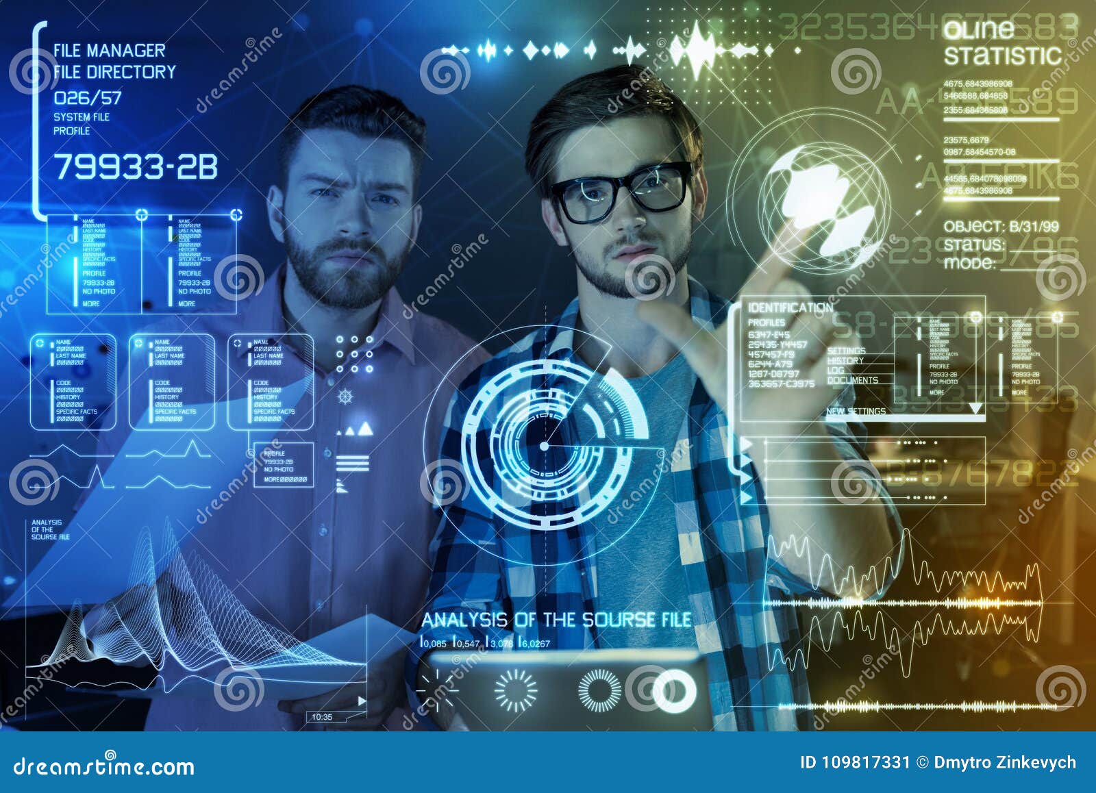 Professional Programmers Using New Security Application Stock Image ...