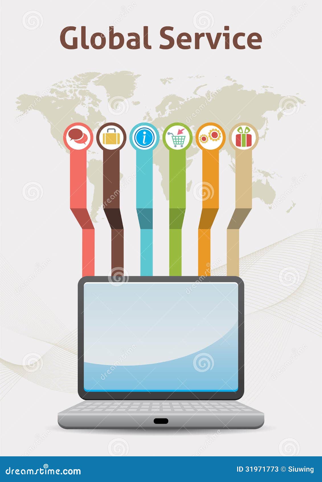Global Service Idea Infographic Stock Vector - Illustration of ...