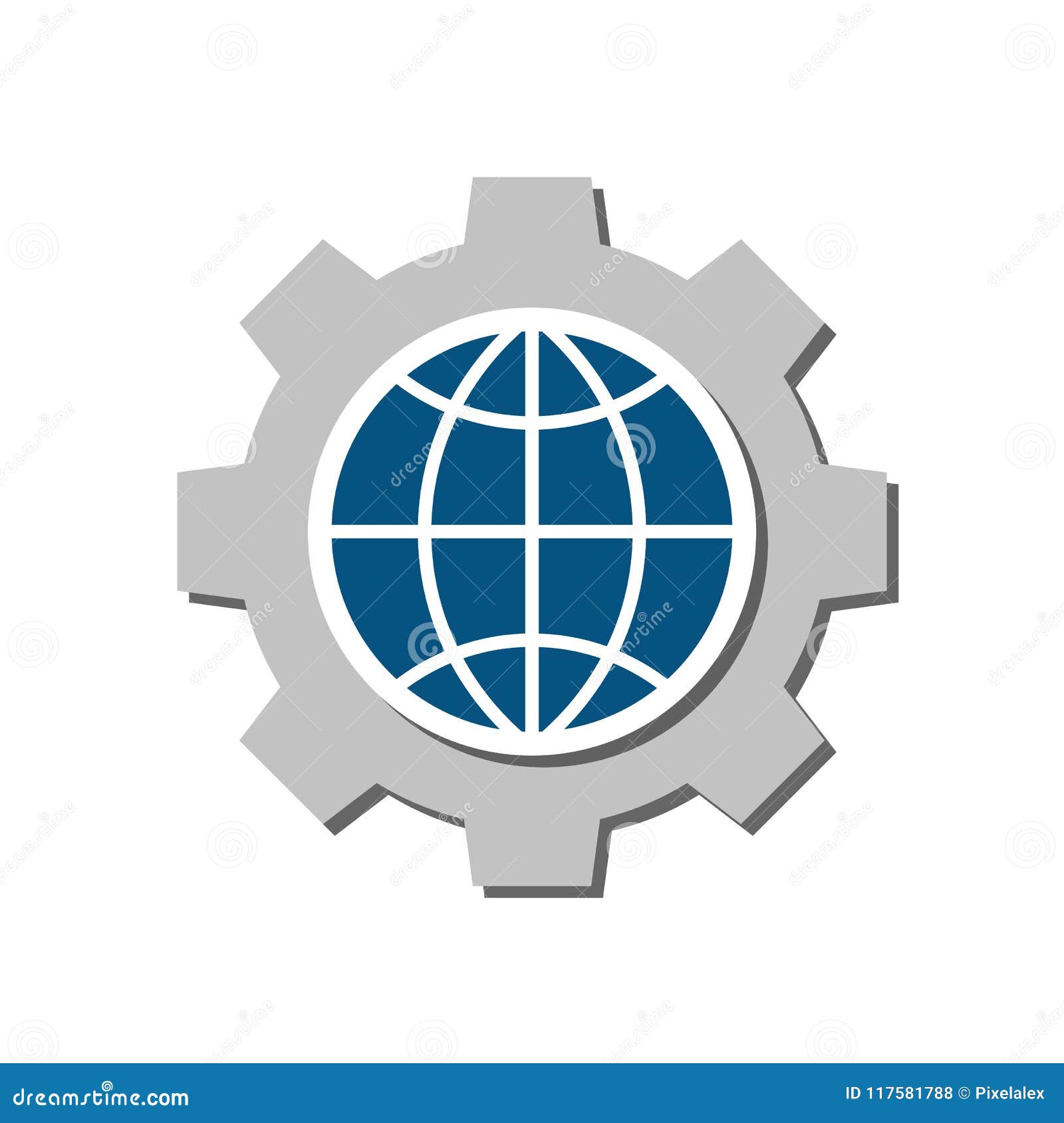 Global setting flat icon stock vector. Illustration of modern - 117581788