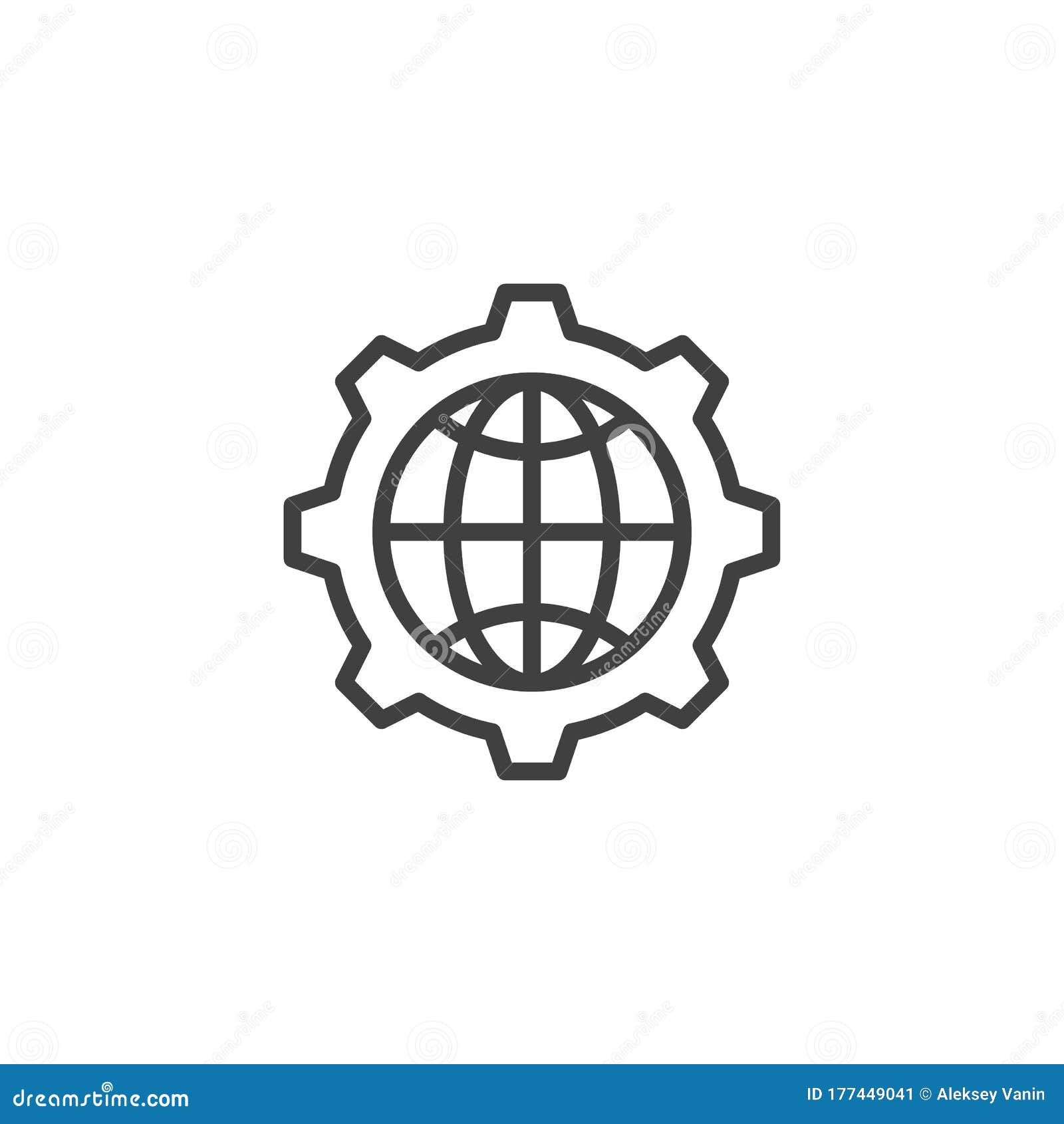 Global setting line icon stock vector. Illustration of international ...