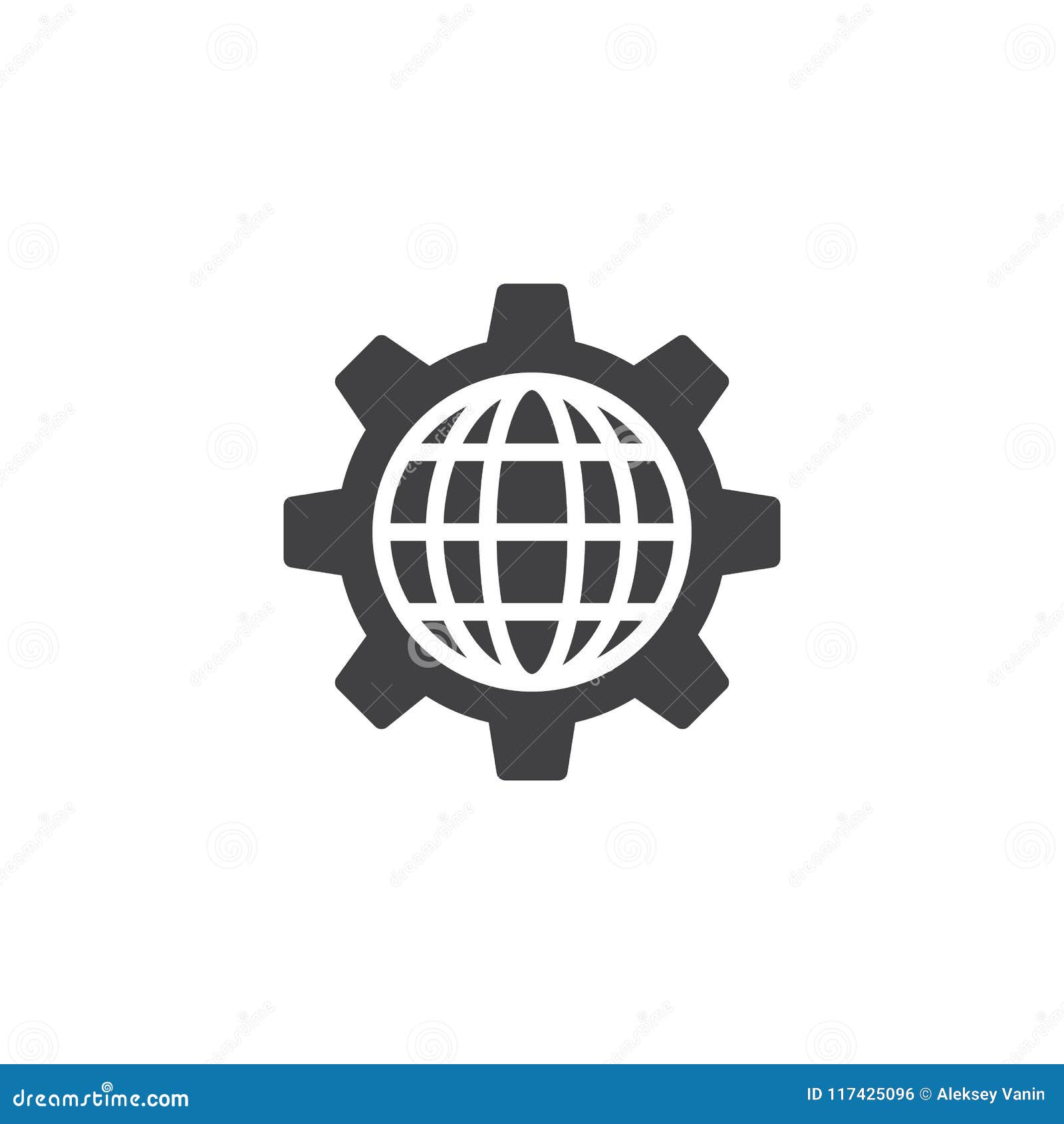 Global setting vector icon stock vector. Illustration of graphics ...