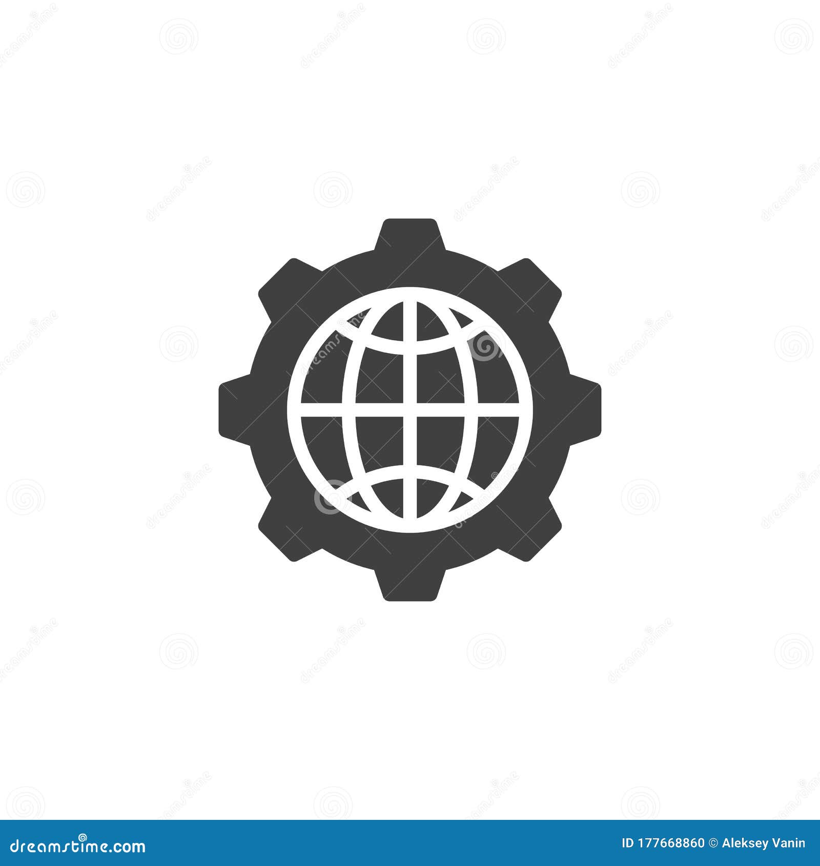 Global setting vector icon stock vector. Illustration of planet - 177668860