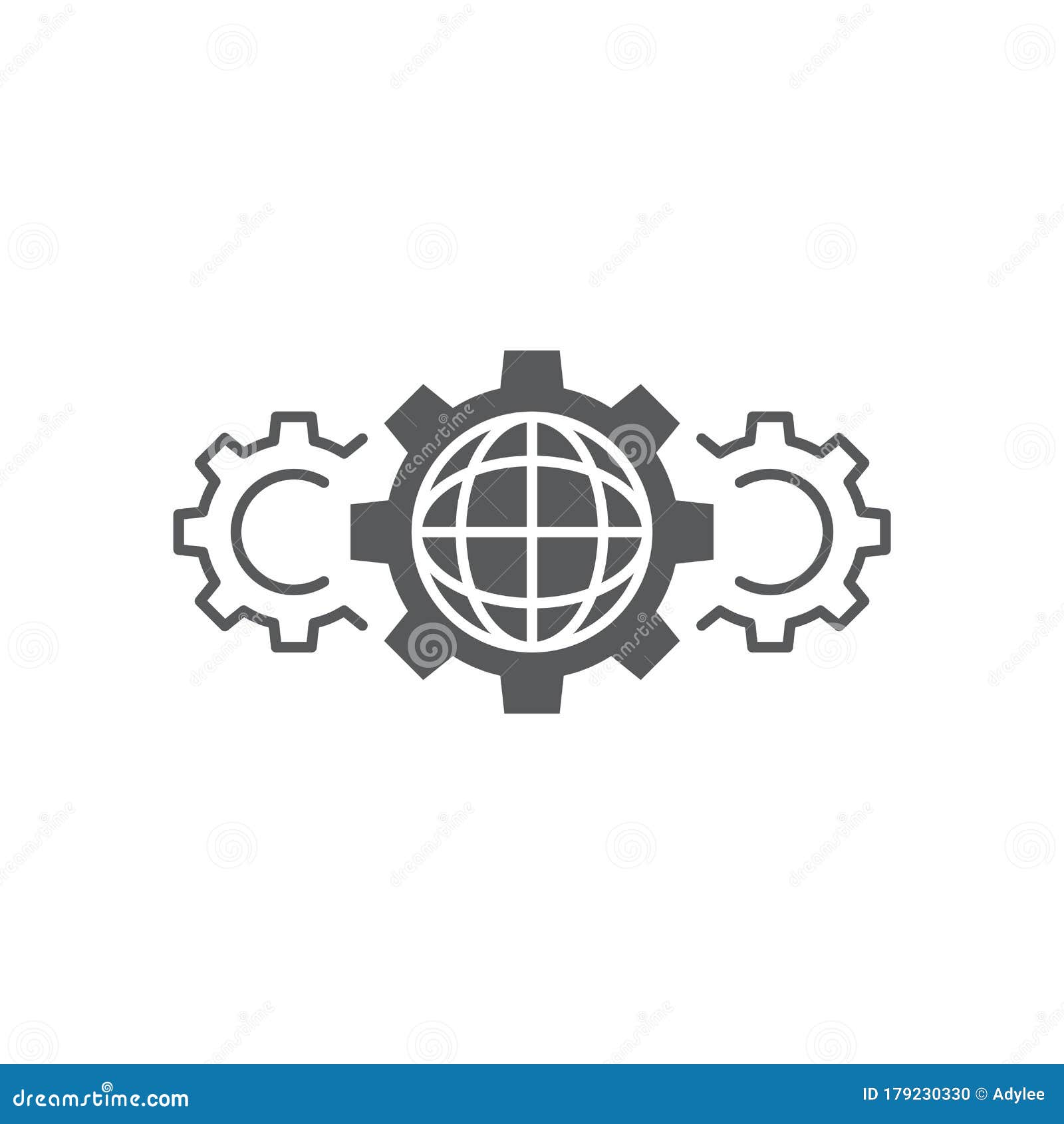 Global Settings Vector Icon Symbol Isolated on White Background Stock ...