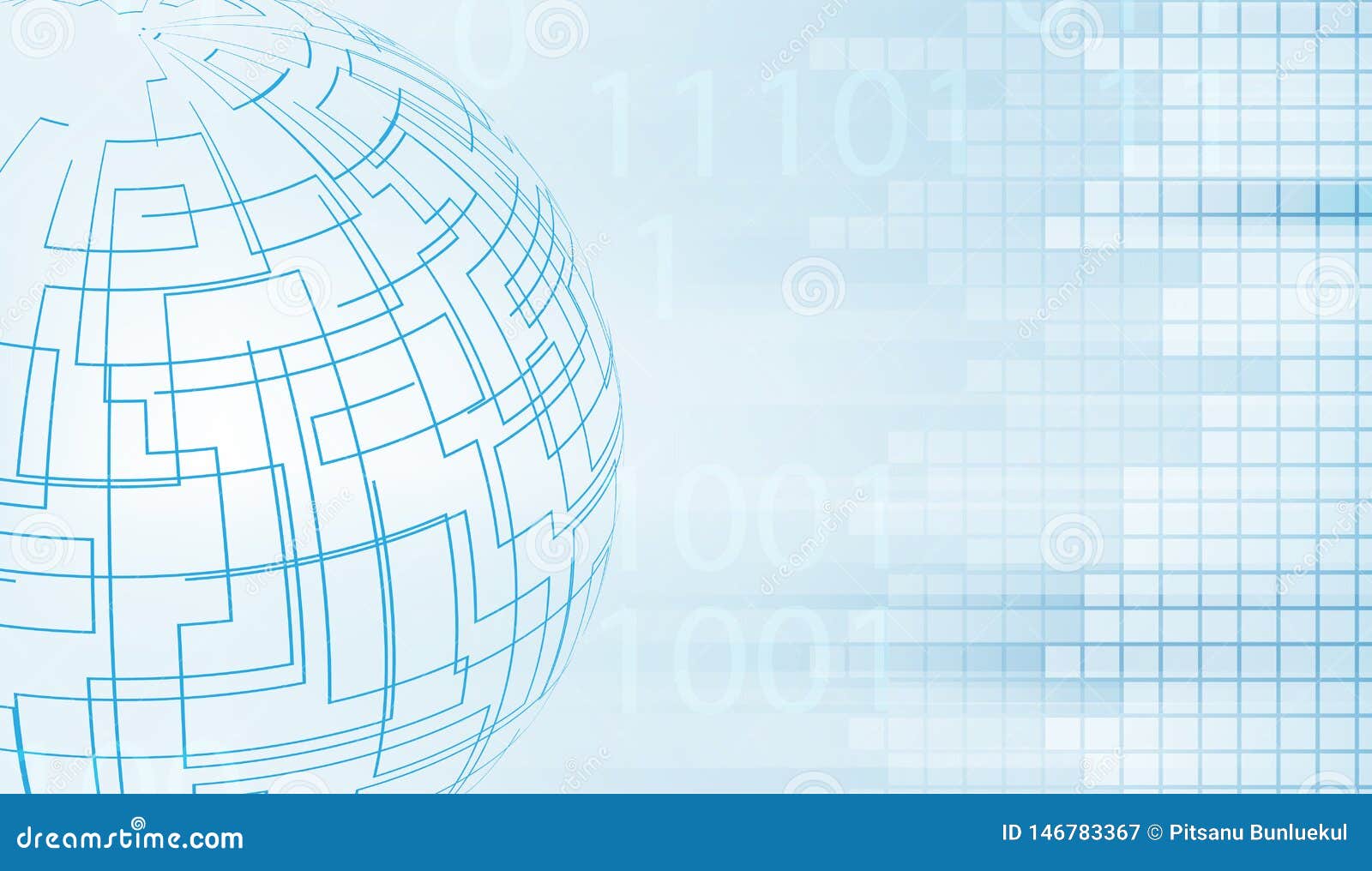 Global Shape Lines with Small Squares and Faded Digits Stock Vector ...