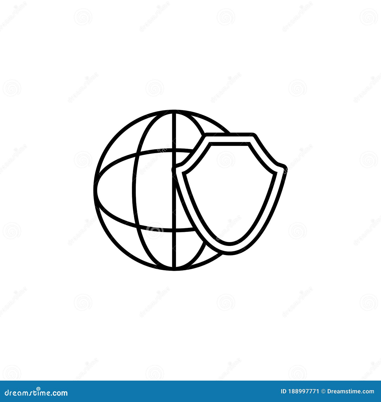Global Shield Icon. Element of Cyber Security Icon for Mobile Concept ...