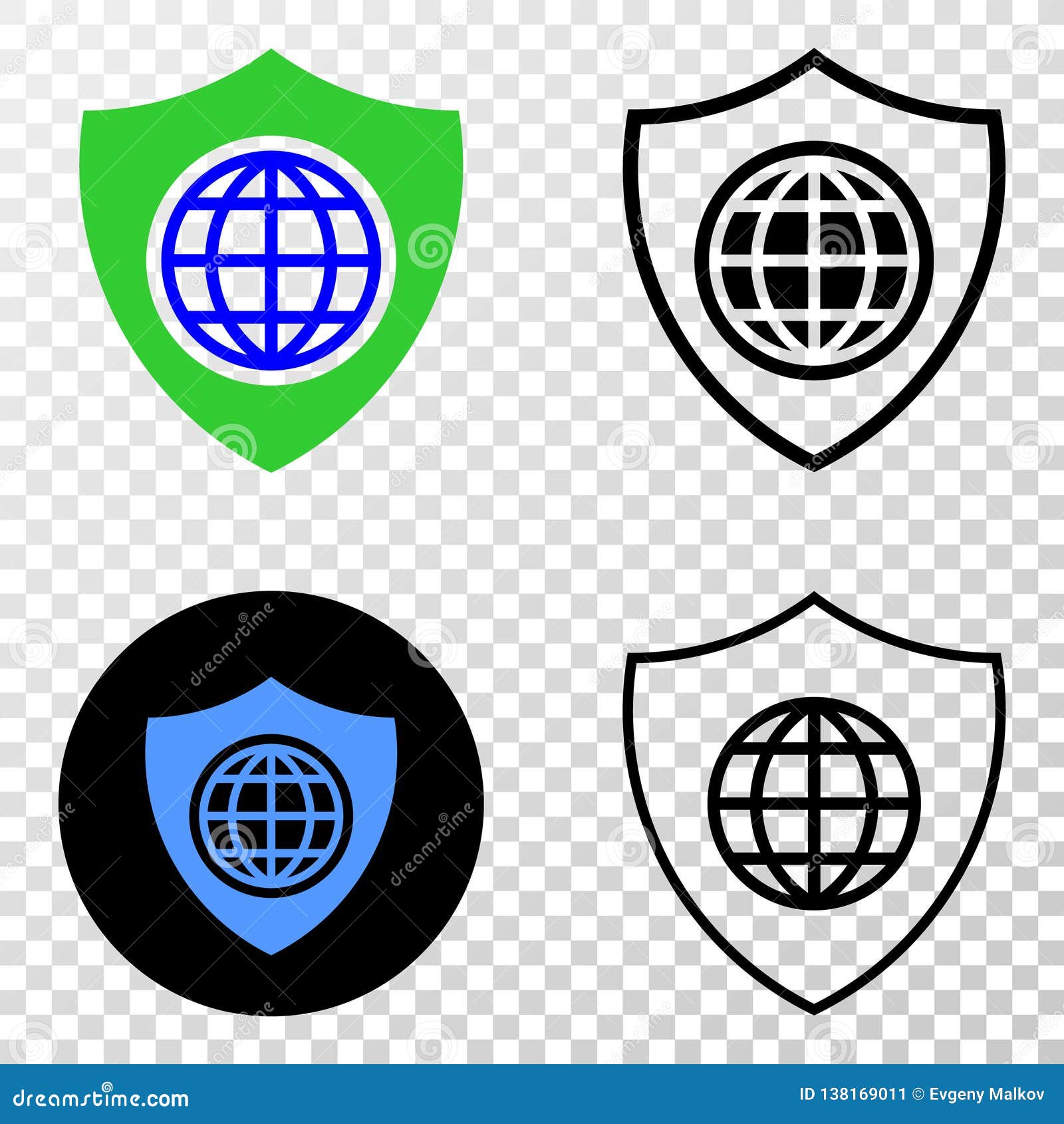 Global Shield Vector EPS Icon with Contour Version Stock Vector ...