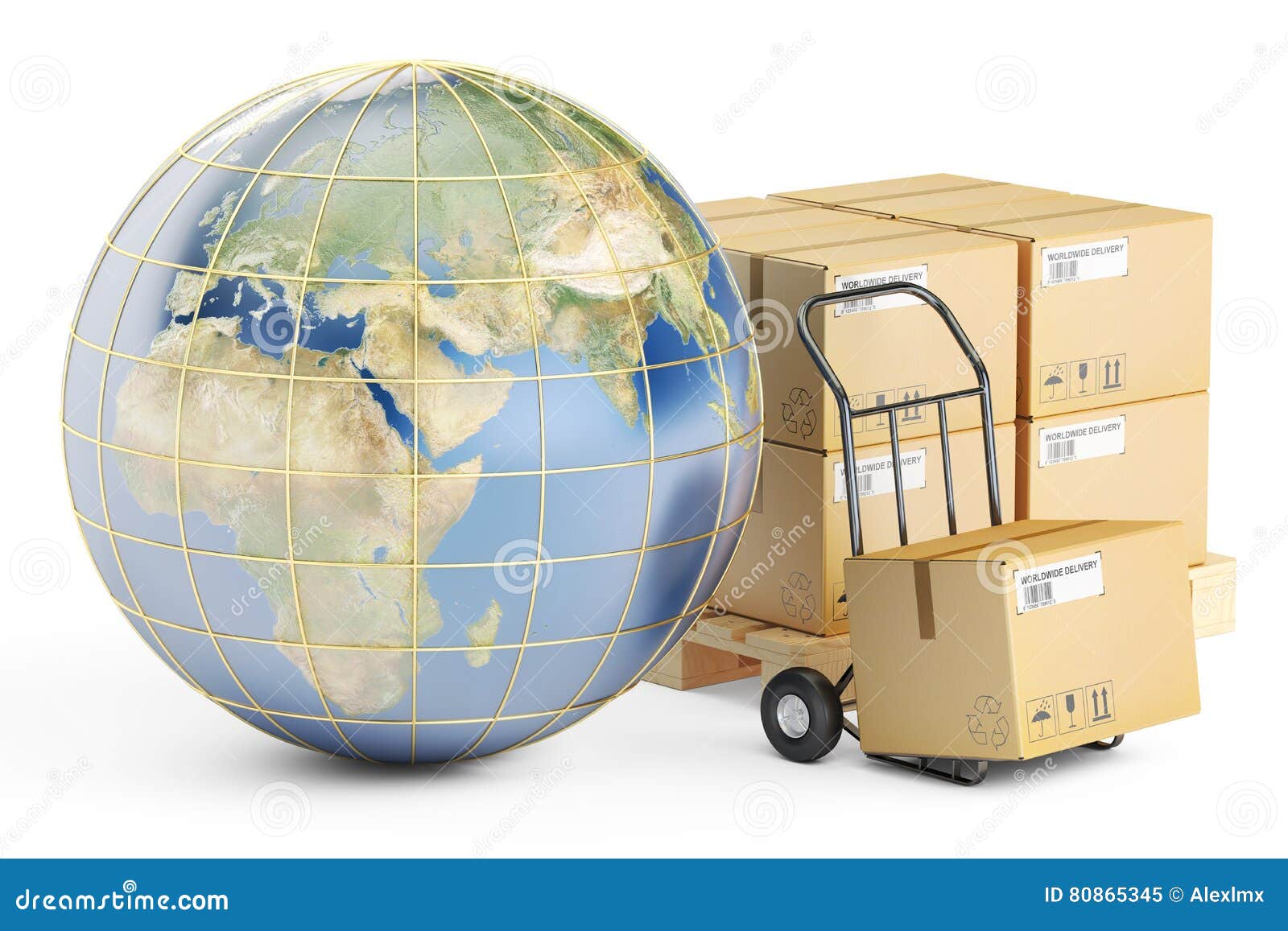 Global Shipping and Delivery Concept, Parcels Cardboard Boxes an Stock ...