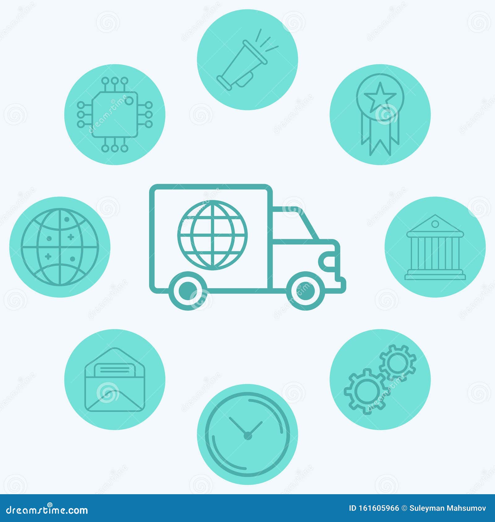 Global Shipping Vector Icon Sign Symbol Stock Illustration ...