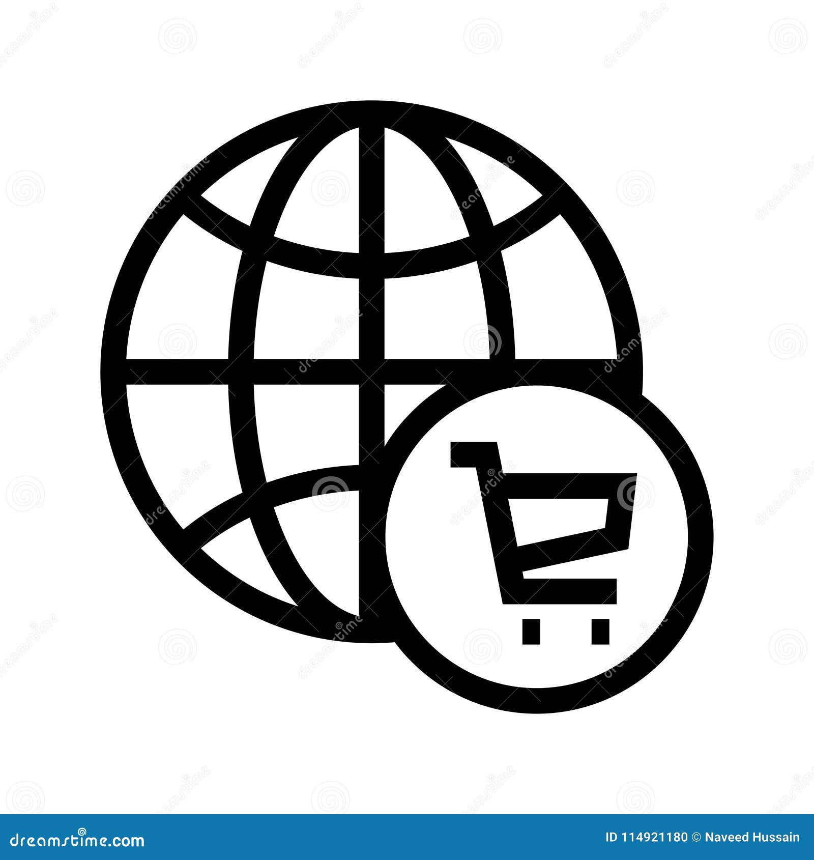 Global Shop Vector Line Icon Stock Illustration - Illustration of ...