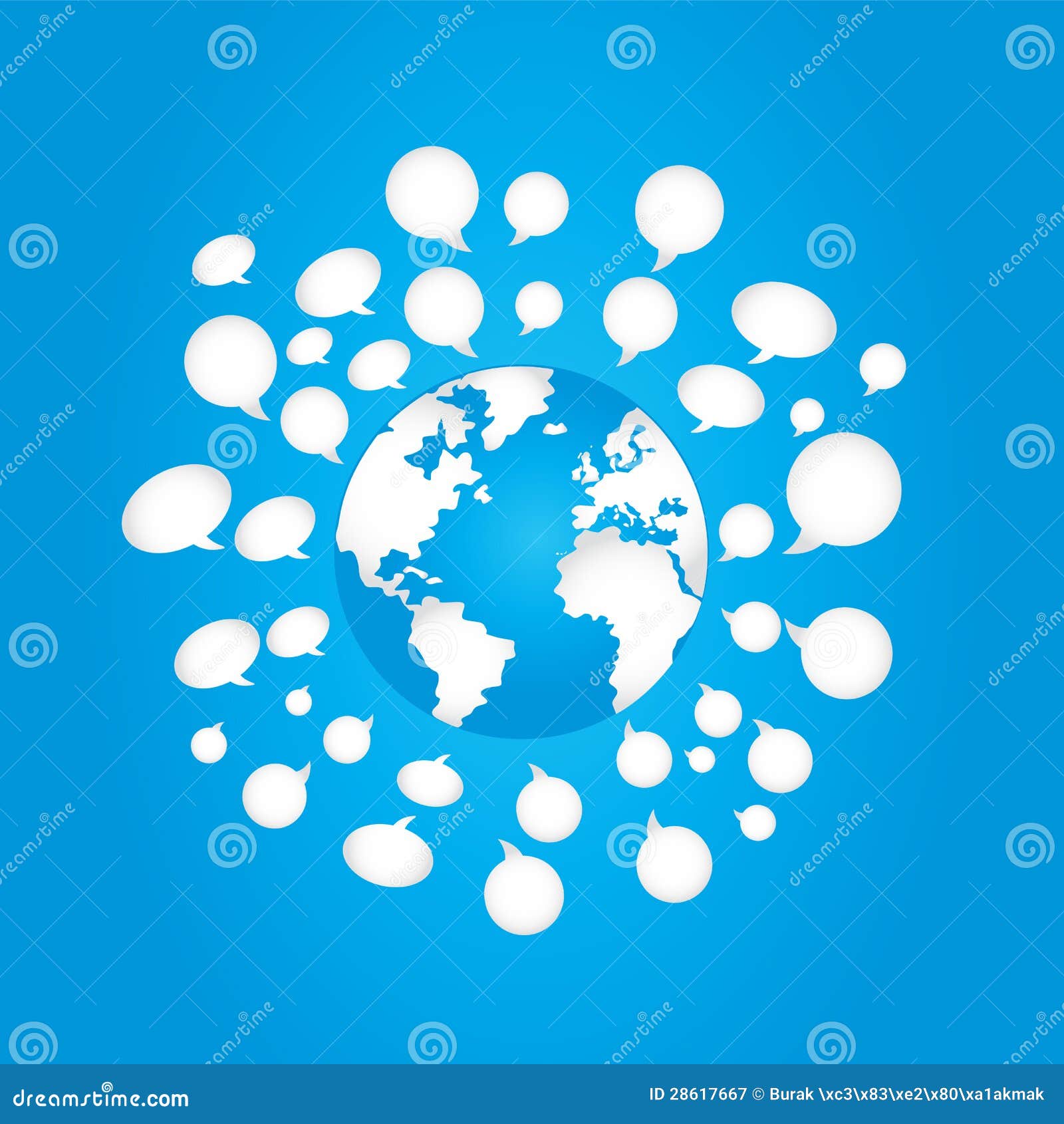 Global Social Media Business Communications Stock Vector - Illustration ...