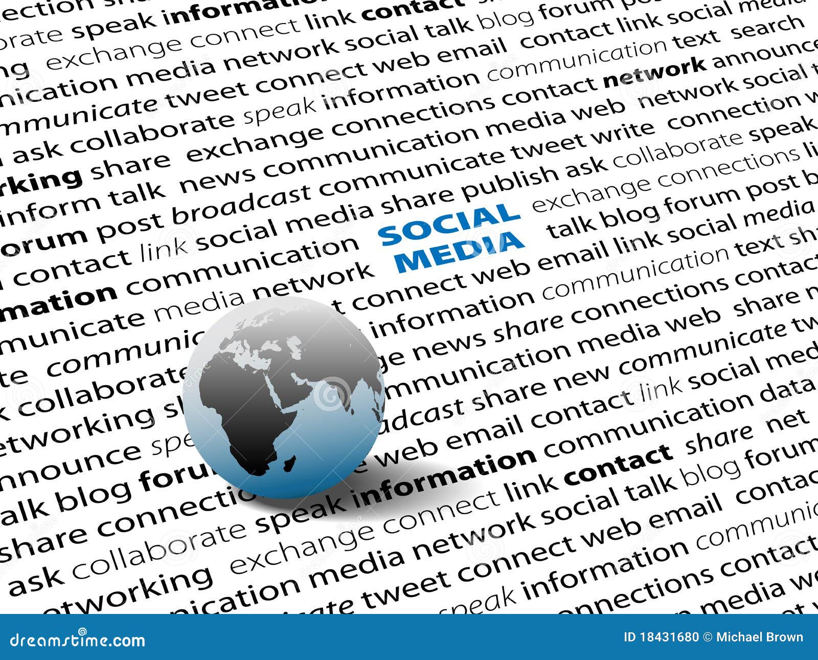 Global SOCIAL MEDIA Network Connect Words Page Stock Vector ...