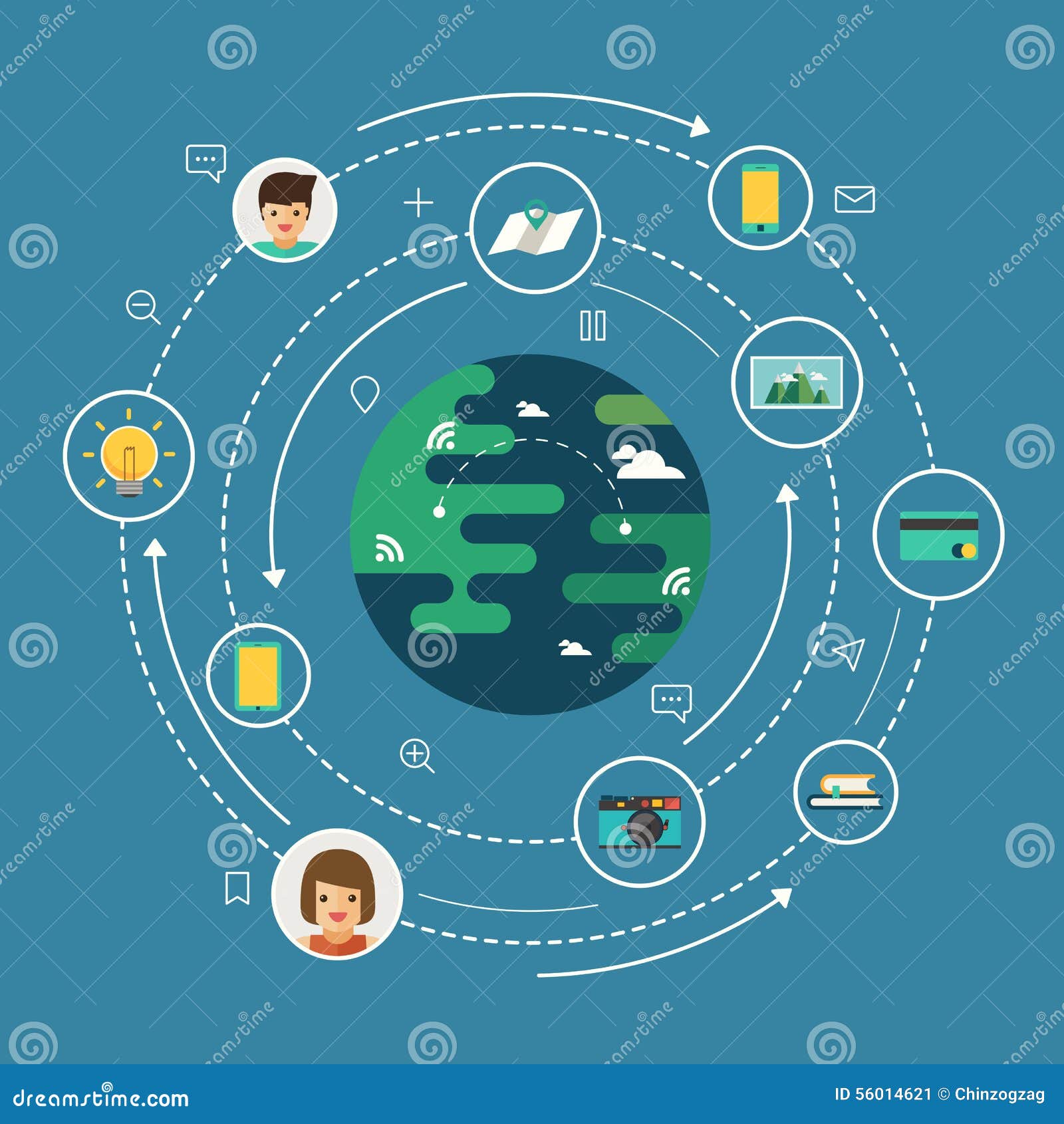 Global Social Network Connection Stock Vector - Illustration of ...